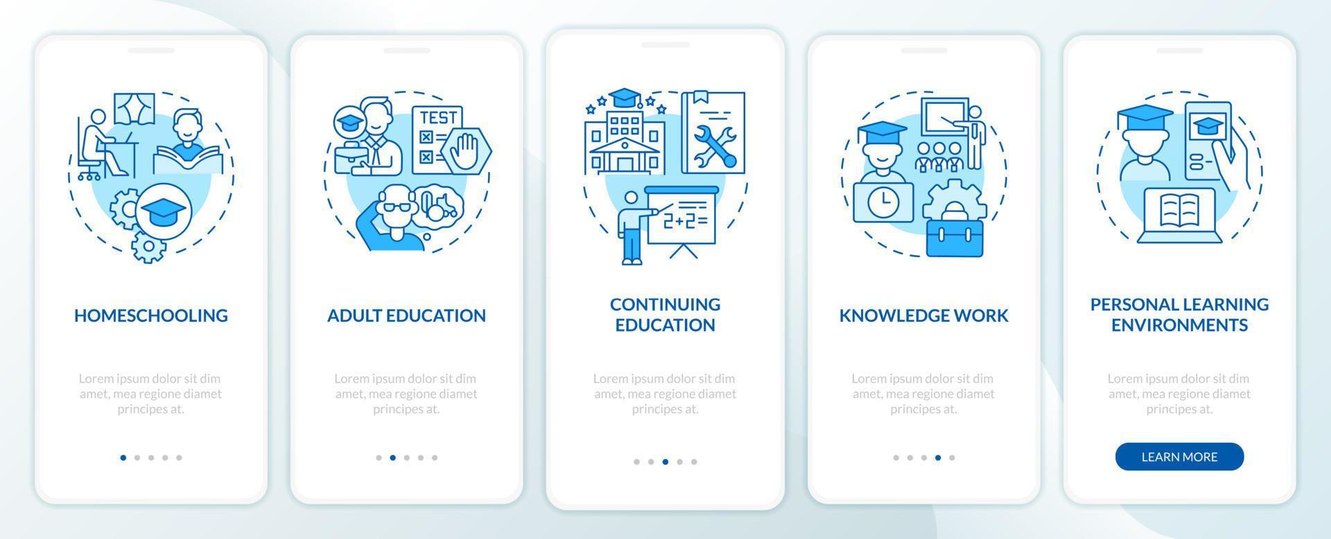 Lifelong Learning Contexts Blue Onboarding Mobile App Screen