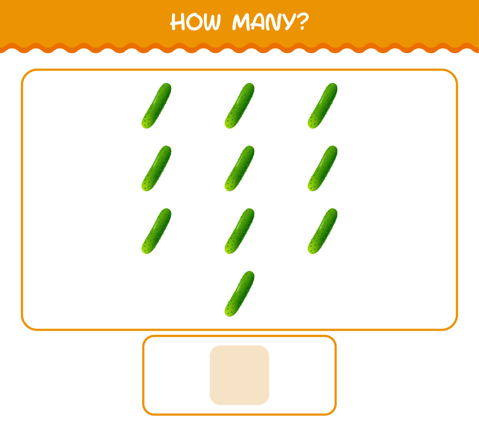 How many cartoon cucumber. Counting game. Educational game for pre ...