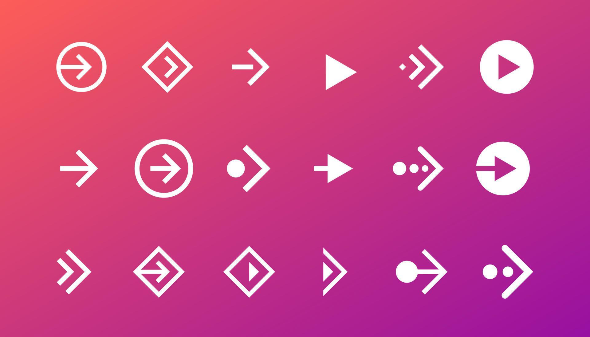 Swipe Right Button Icon Set Application And Social Network Scroll