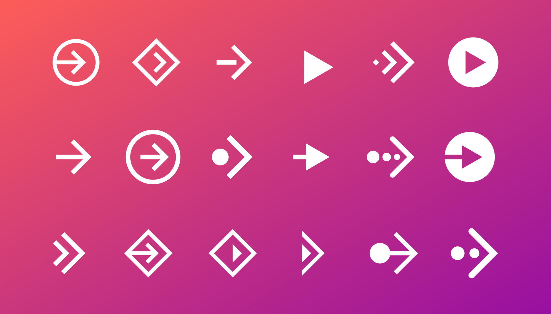 Swipe Right Button Icon Set Application And Social Network Scroll