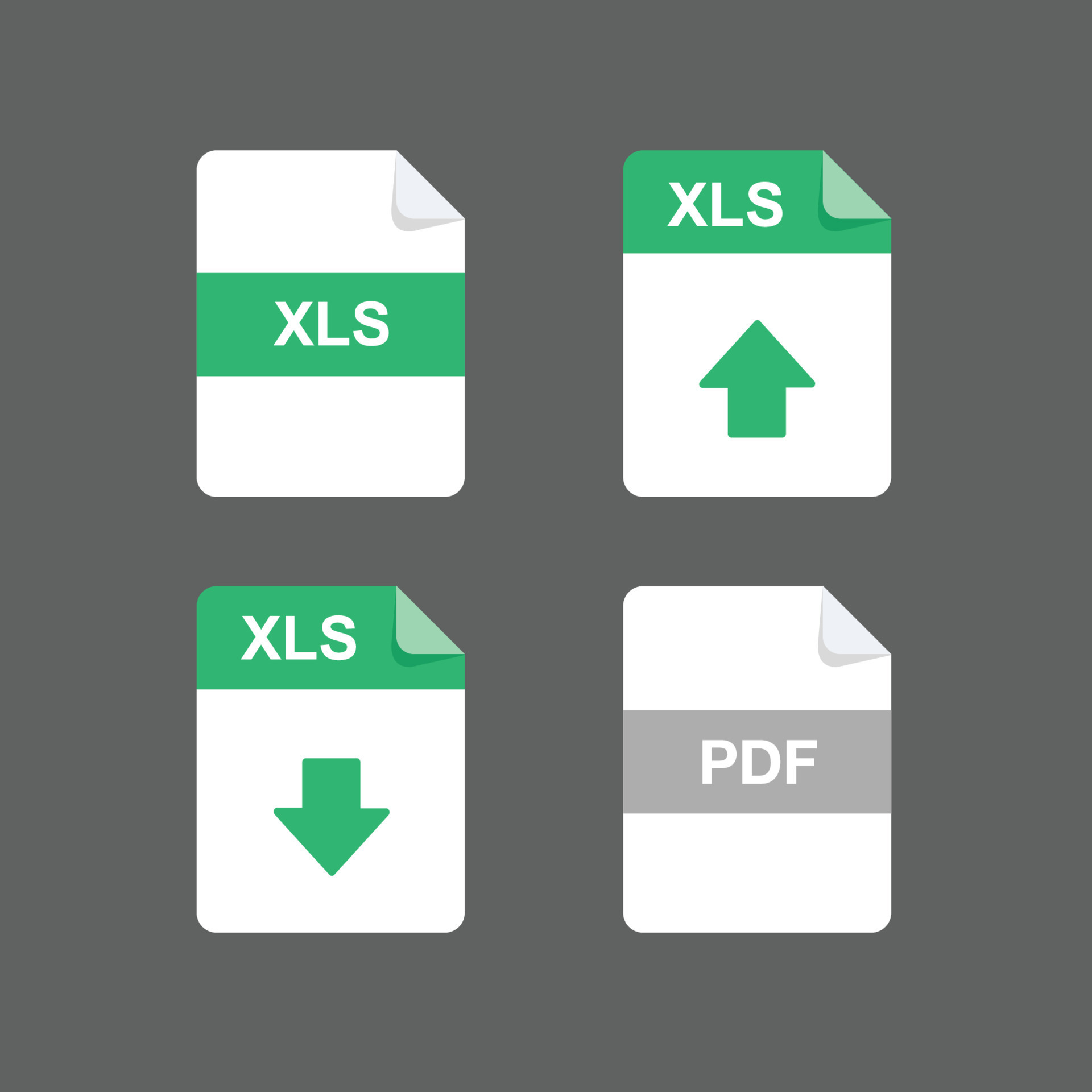Flat design with XLS files icon set ,symbol set, vector design element ...
