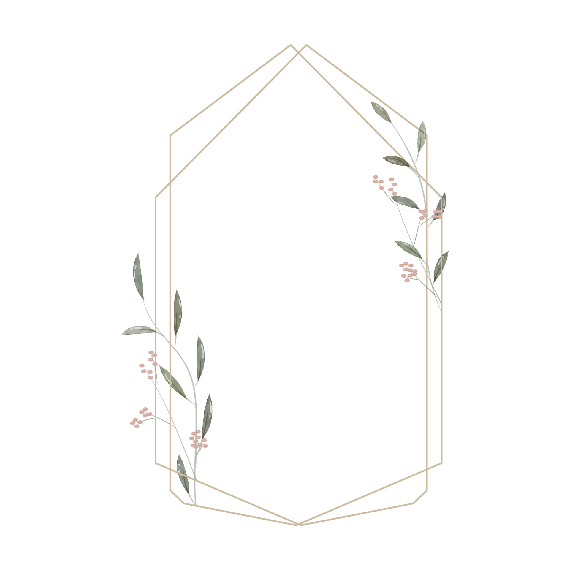 Frame In Minimalistic Rustic And Watercolor Style Geometric Border