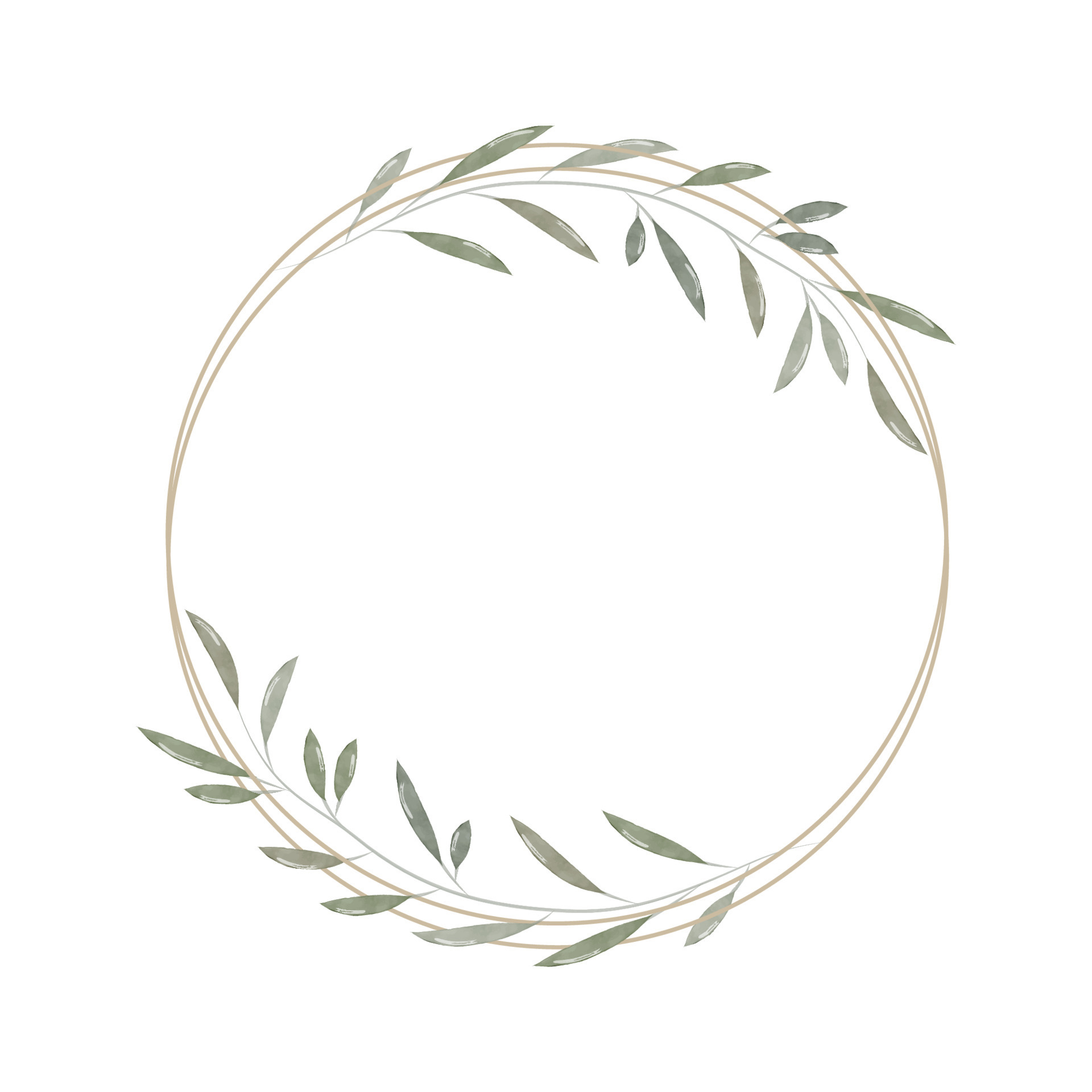Round Frame In Rustic Minimalistic And Watercolor Style Geometric