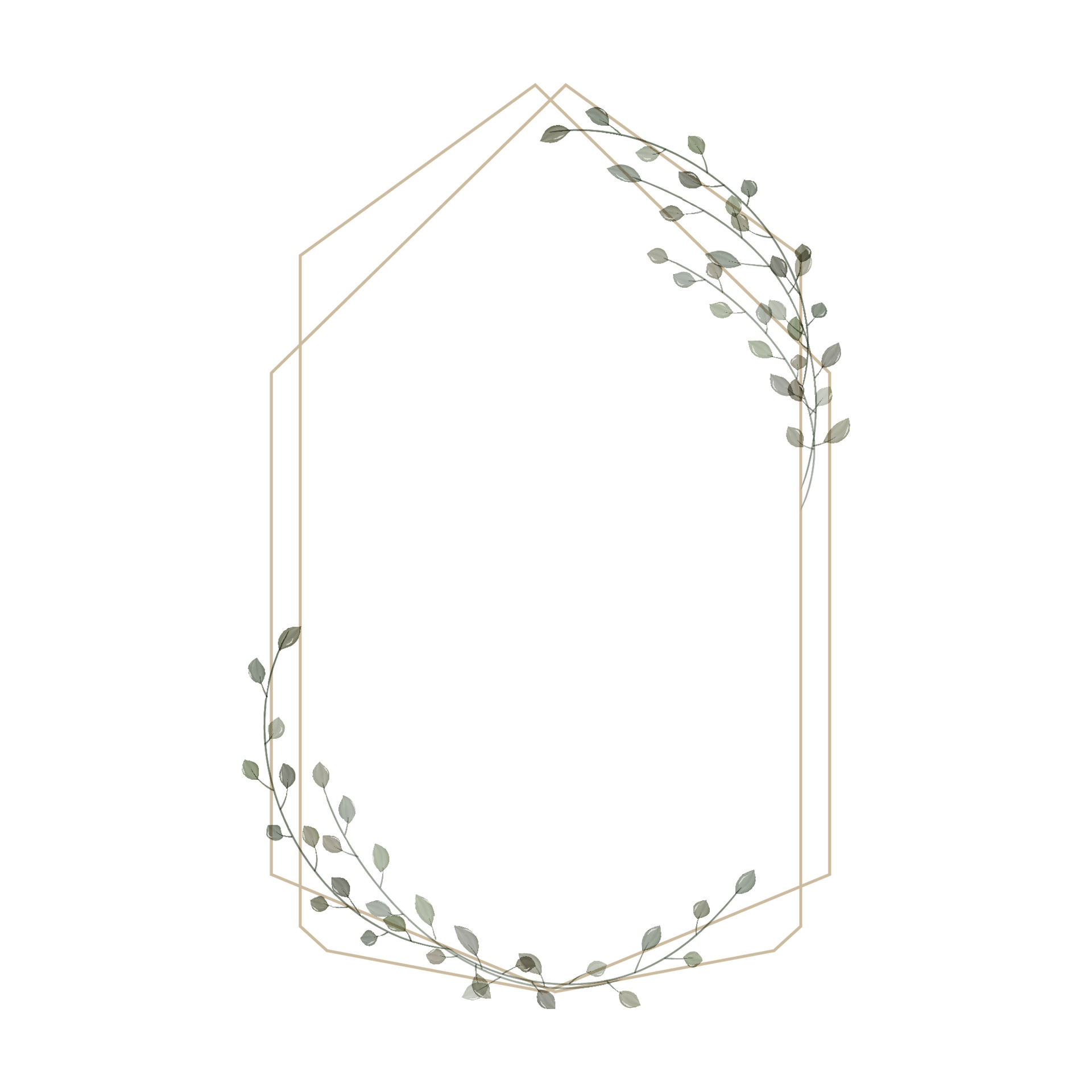 Geometric Frame In Rustic Minimalistic And Watercolor Style Border