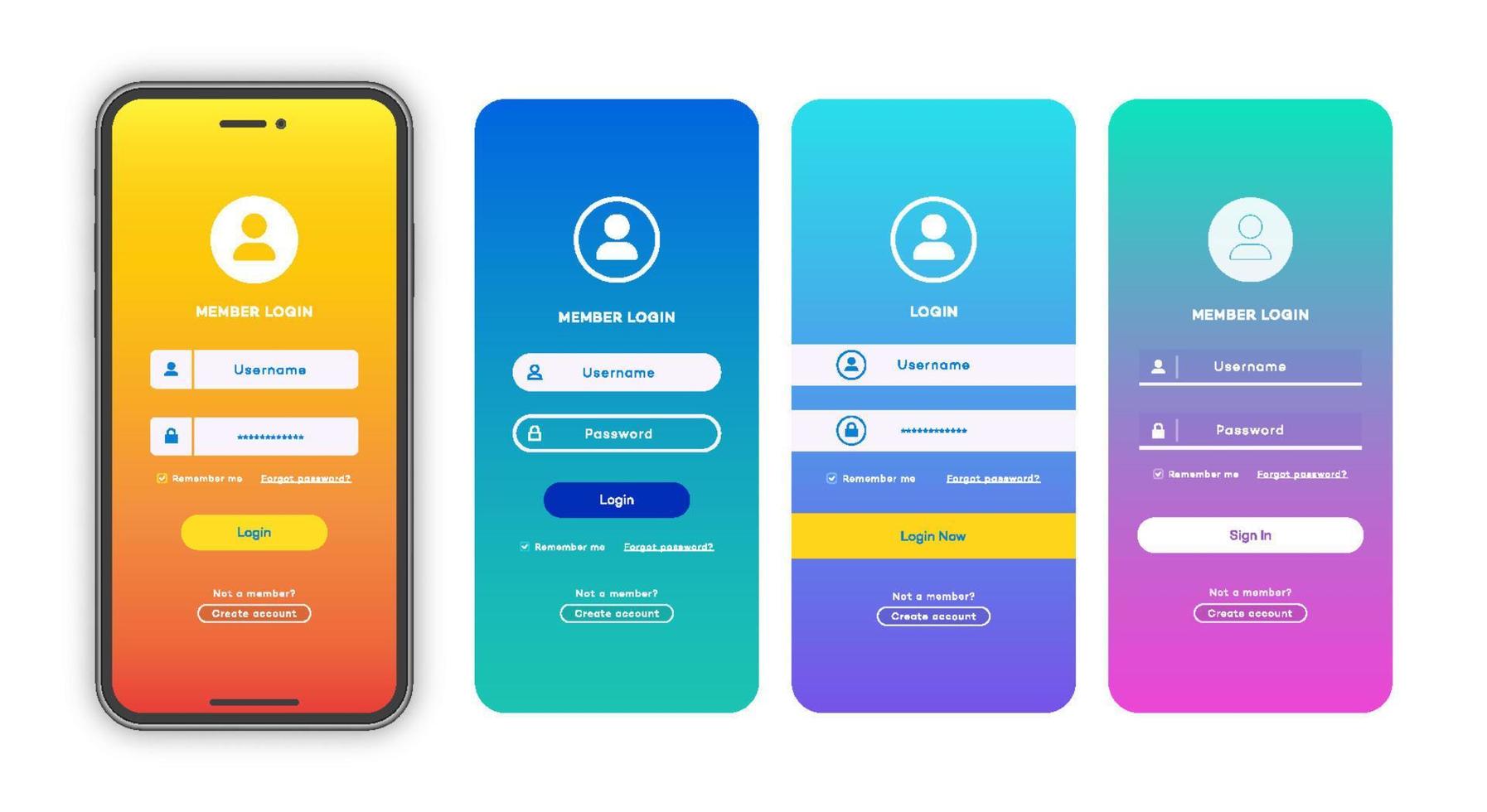 Login form page template set 7653906 Vector Art at Vecteezy Login form page template set 7653906 Vector Art at Vecteezy