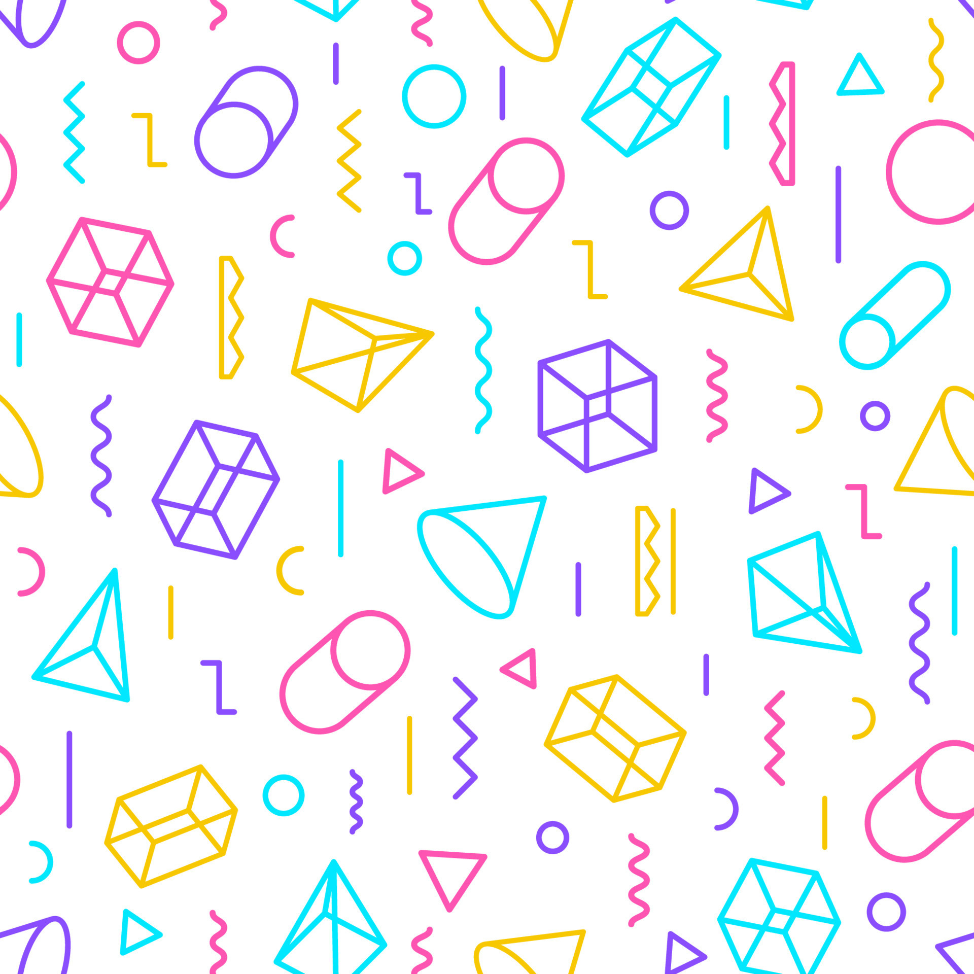 Geometric pattern consisting of color line style shapes and lines on ... Geometric pattern consisting of color line style shapes and lines on ...