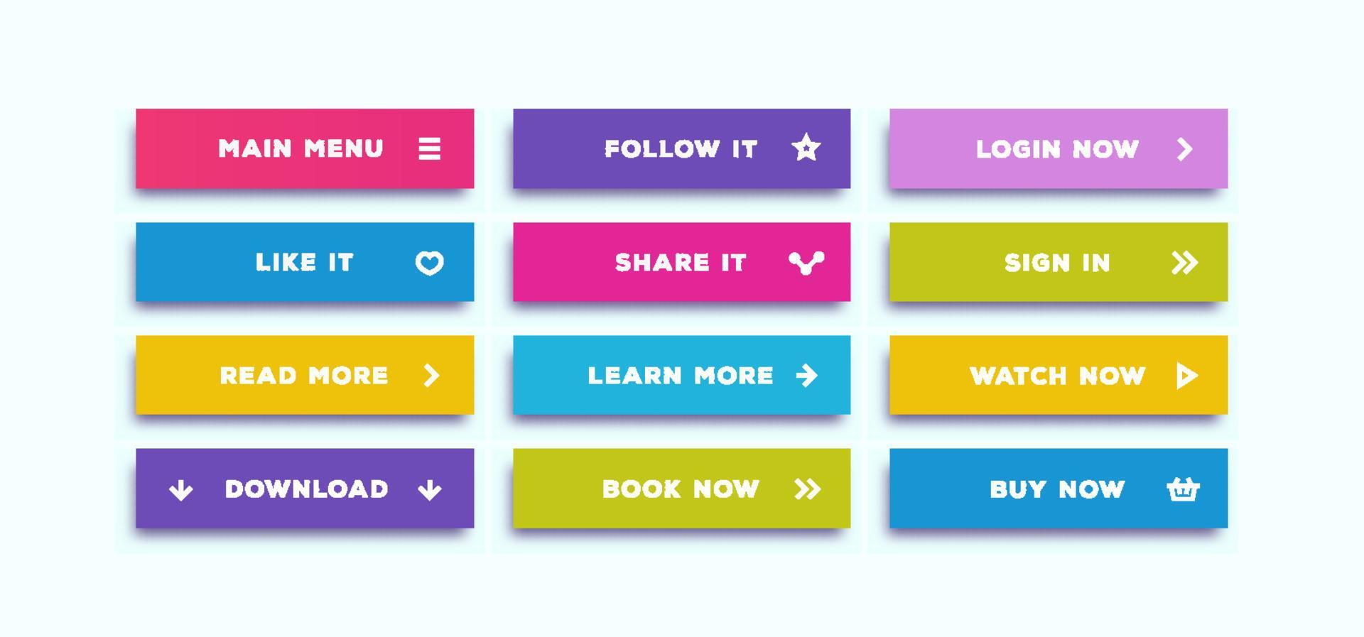 Button vector set 7654211 Vector Art at Vecteezy