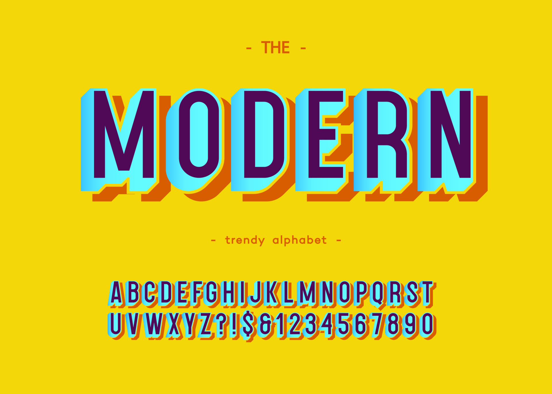 Vector Modern Font 3d Typography Colorful Style 7654522 Vector Art At