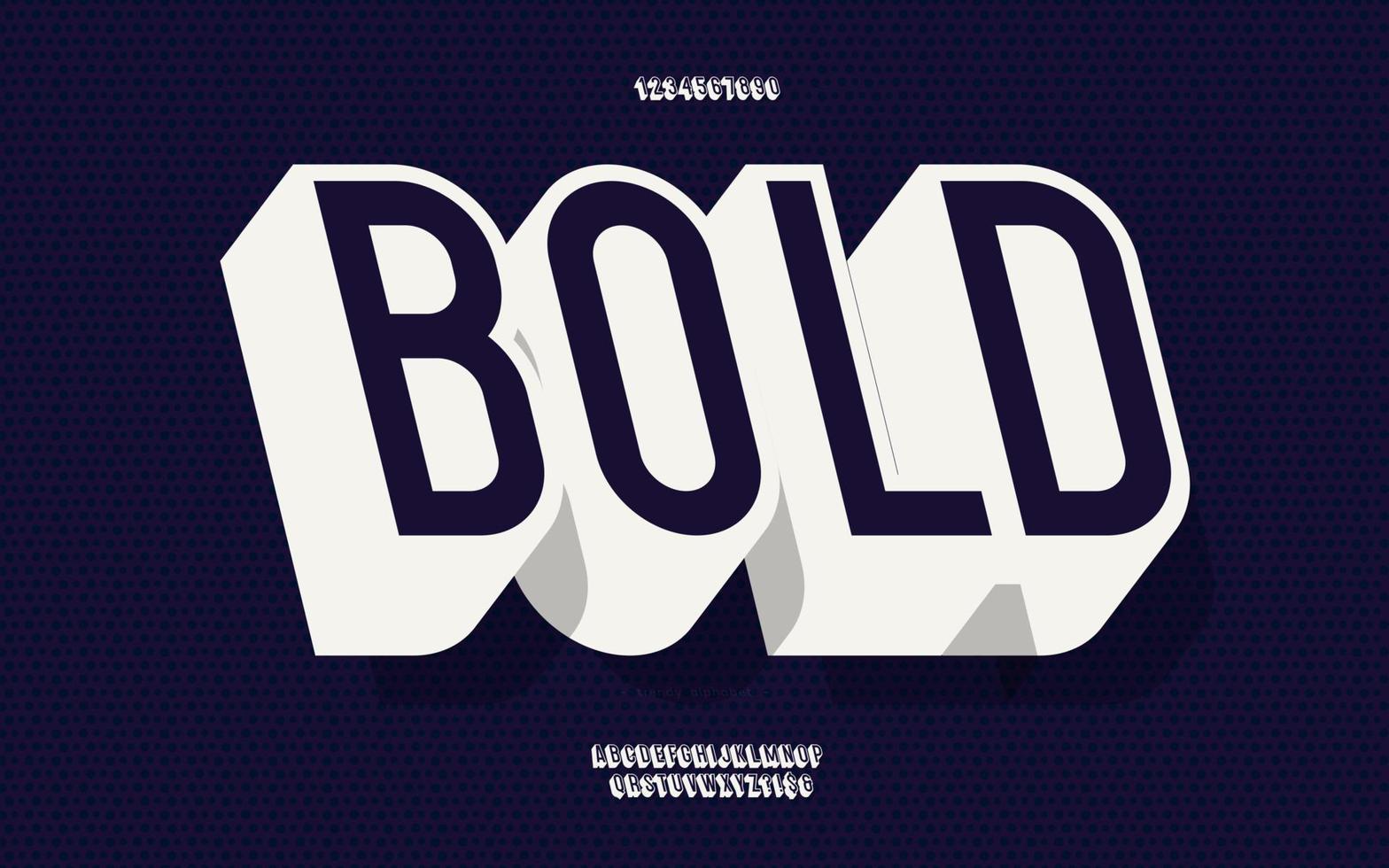 Vector Font 3d Bold Style Modern Typography 7655646 Vector Art At Vecteezy