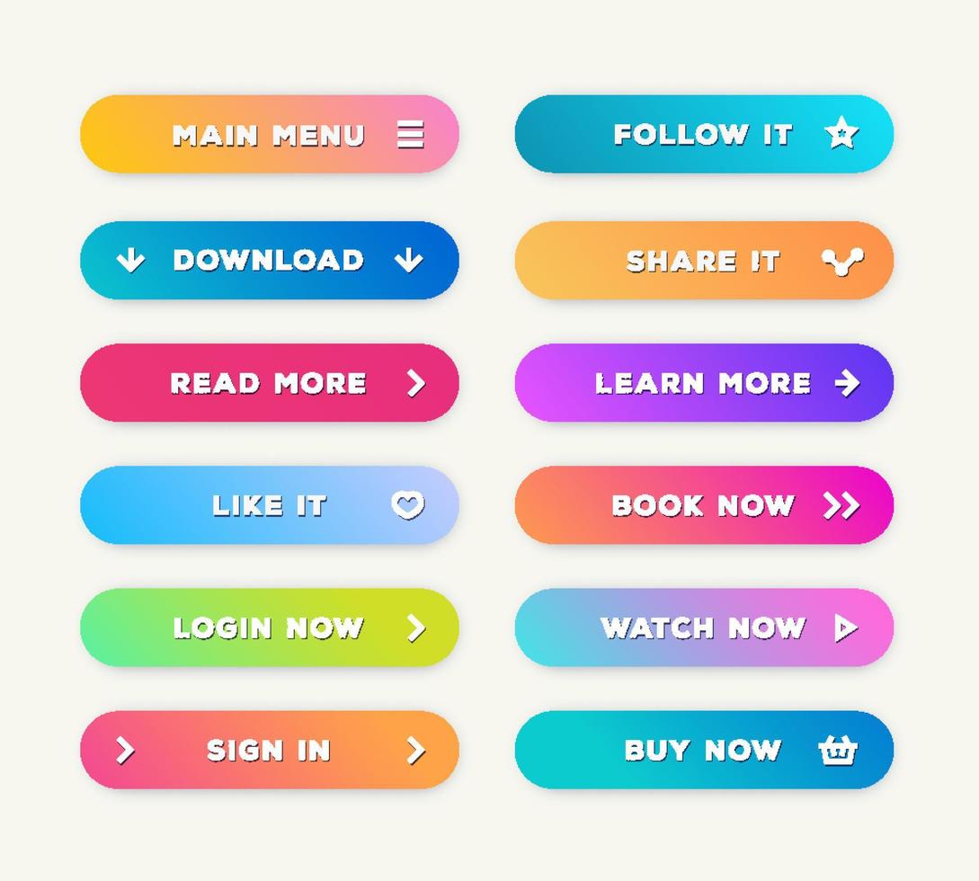 Button vector set 7655762 Vector Art at Vecteezy