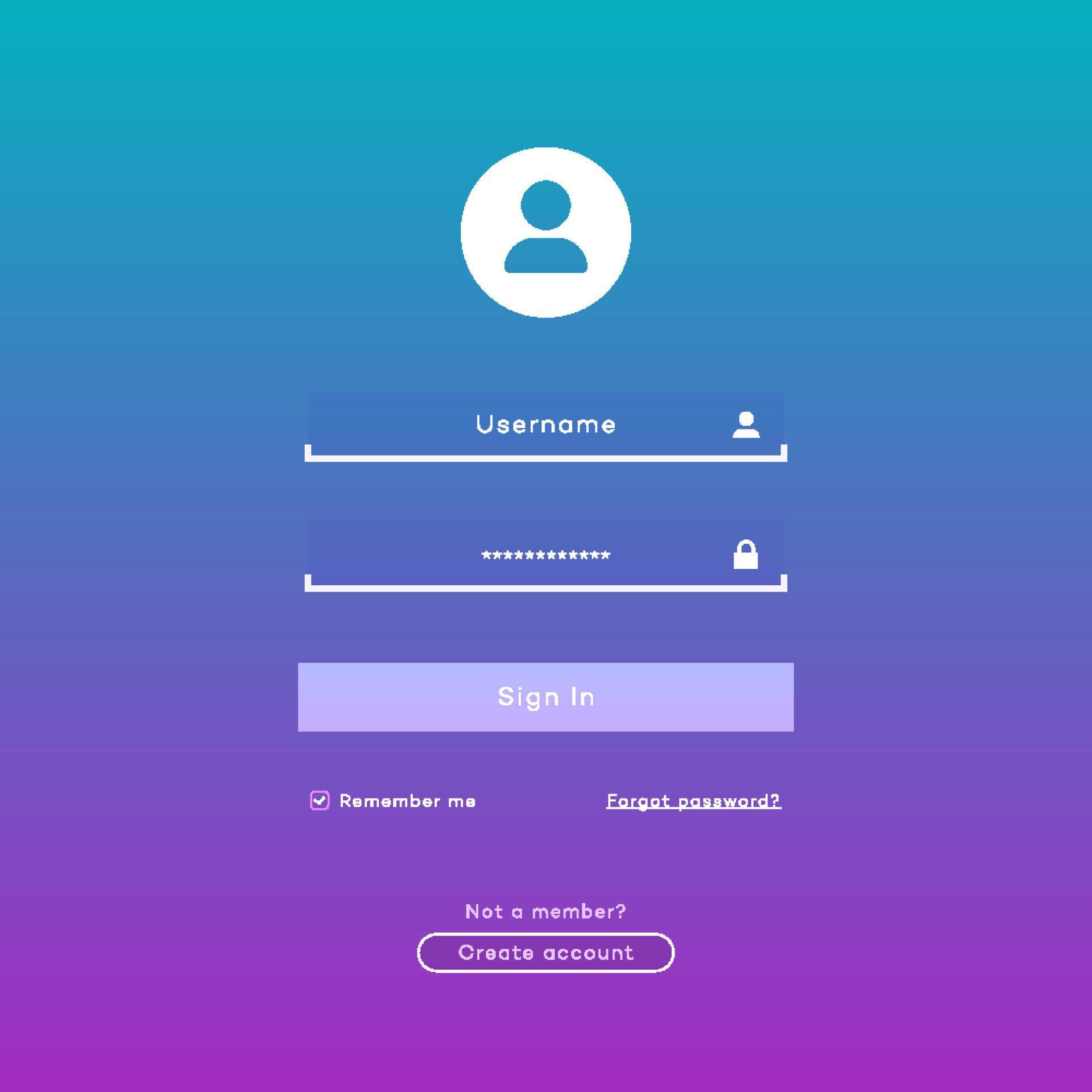 Login form page template on gradient background 7656151 Vector Art at ...