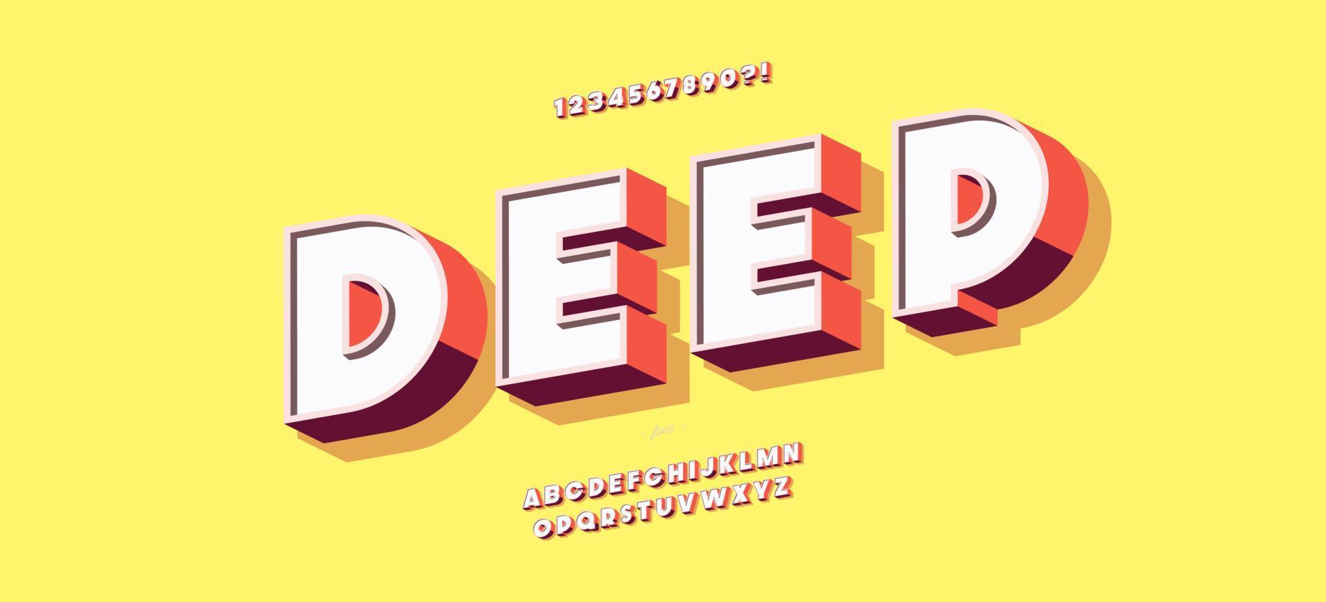 Deep font 3d bold style modern typography 7656582 Vector Art at Vecteezy Deep font 3d bold style modern typography 7656582 Vector Art at Vecteezy