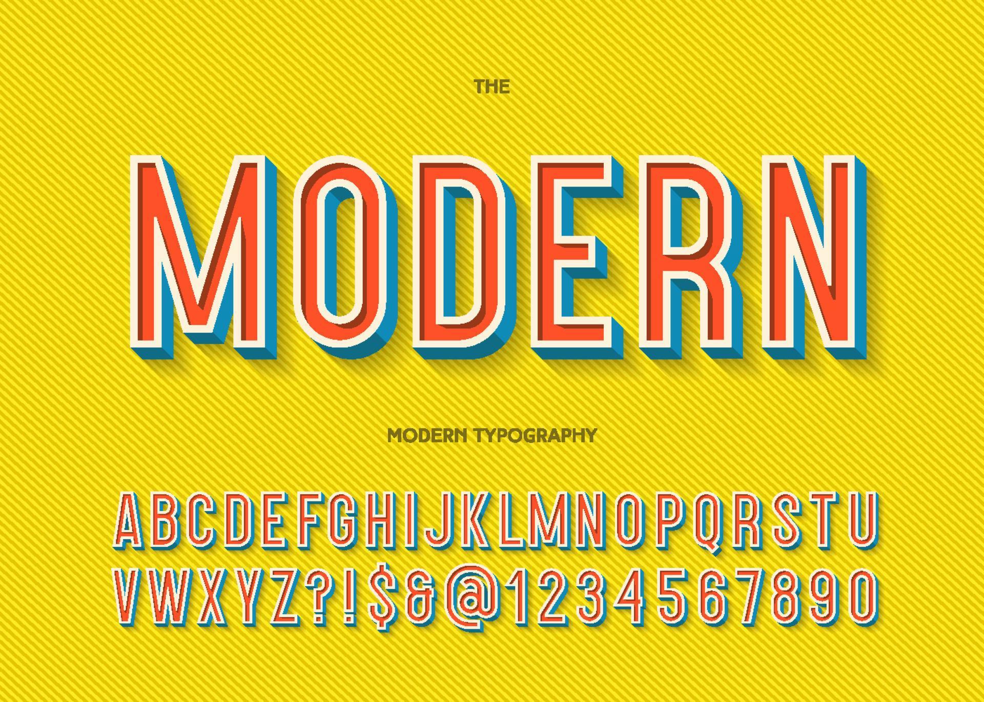 Vector Modern Font 3d Typography Colorful Style For Party Poster