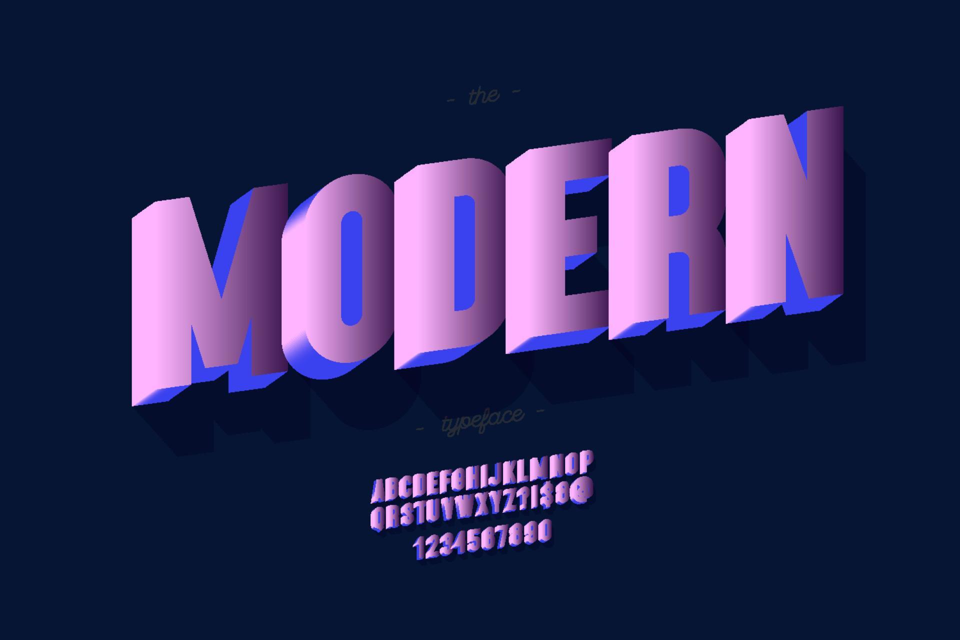 Vector Modern Font 3d Bold Style 7657047 Vector Art At Vecteezy
