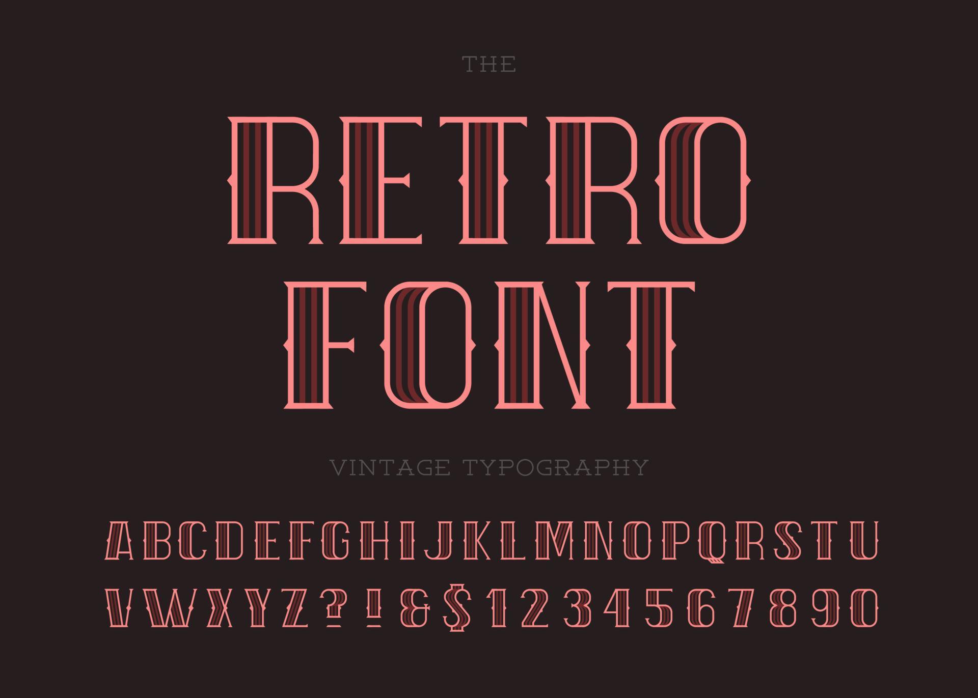 Retro font vintage typography 7657147 Vector Art at Vecteezy