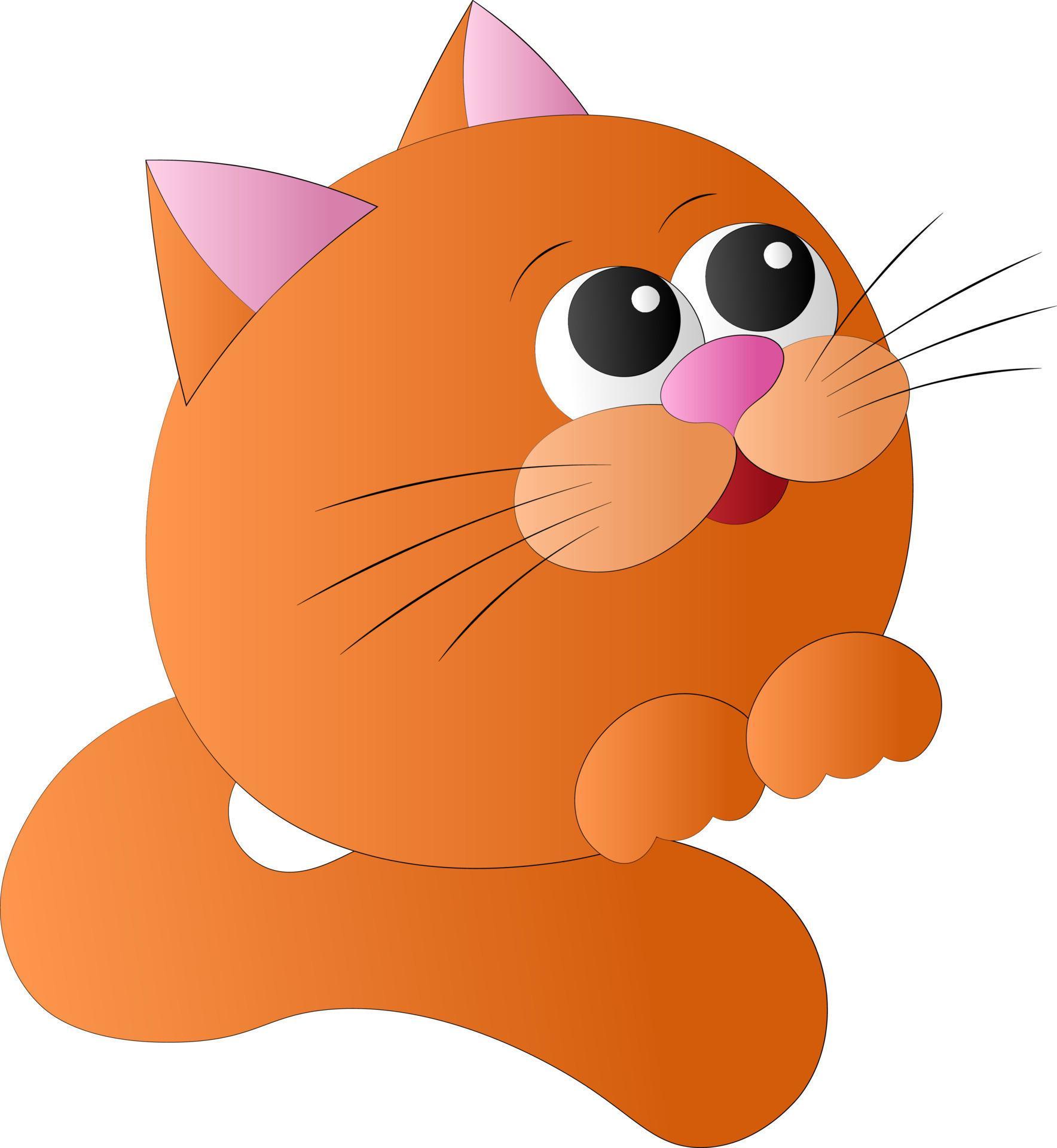 Cute Cartoon Orange Happy Cat With Whisker 7665660 Vector Art At Vecteezy