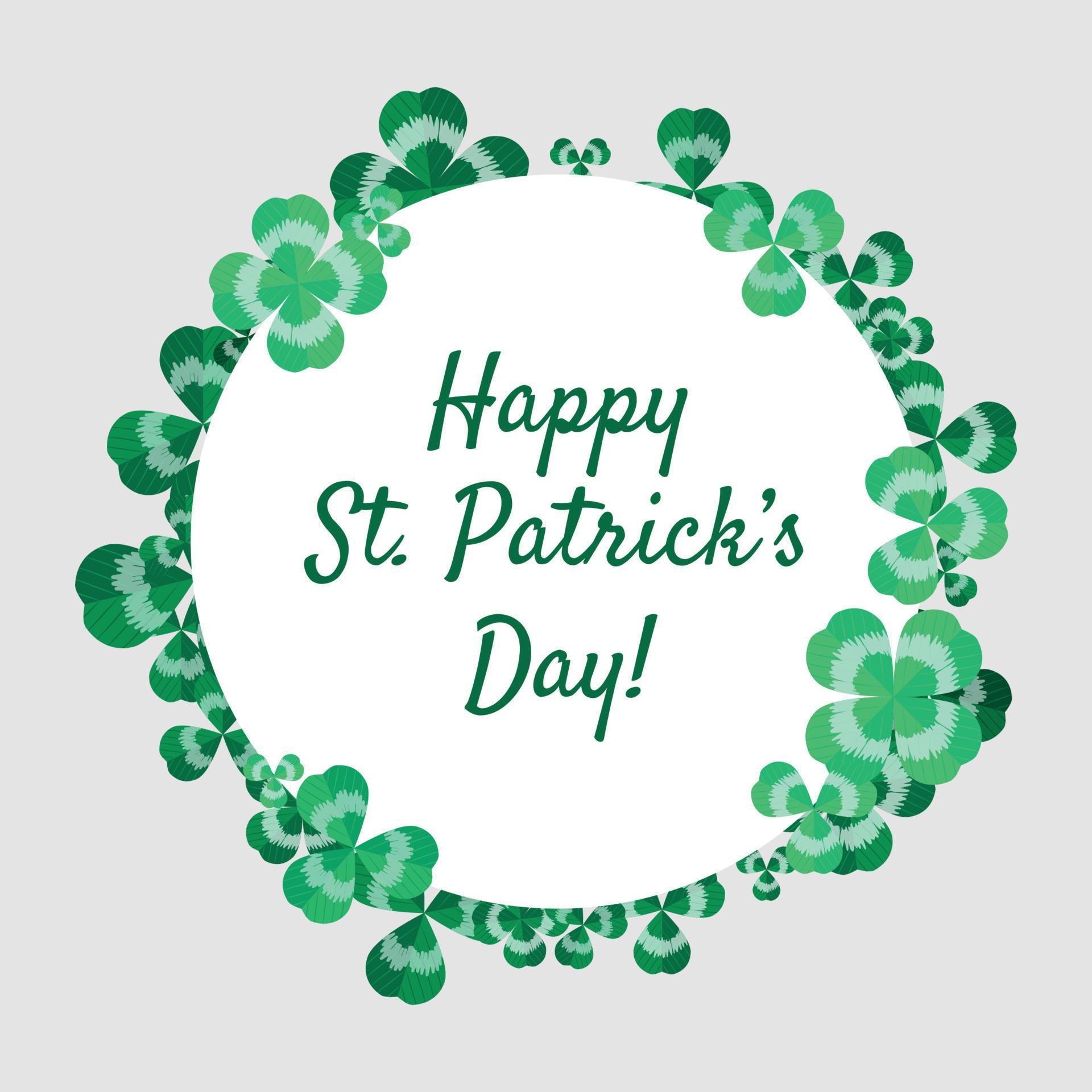 Happy St Patricks Day Greeting Banner Card Circle Vector Illustration