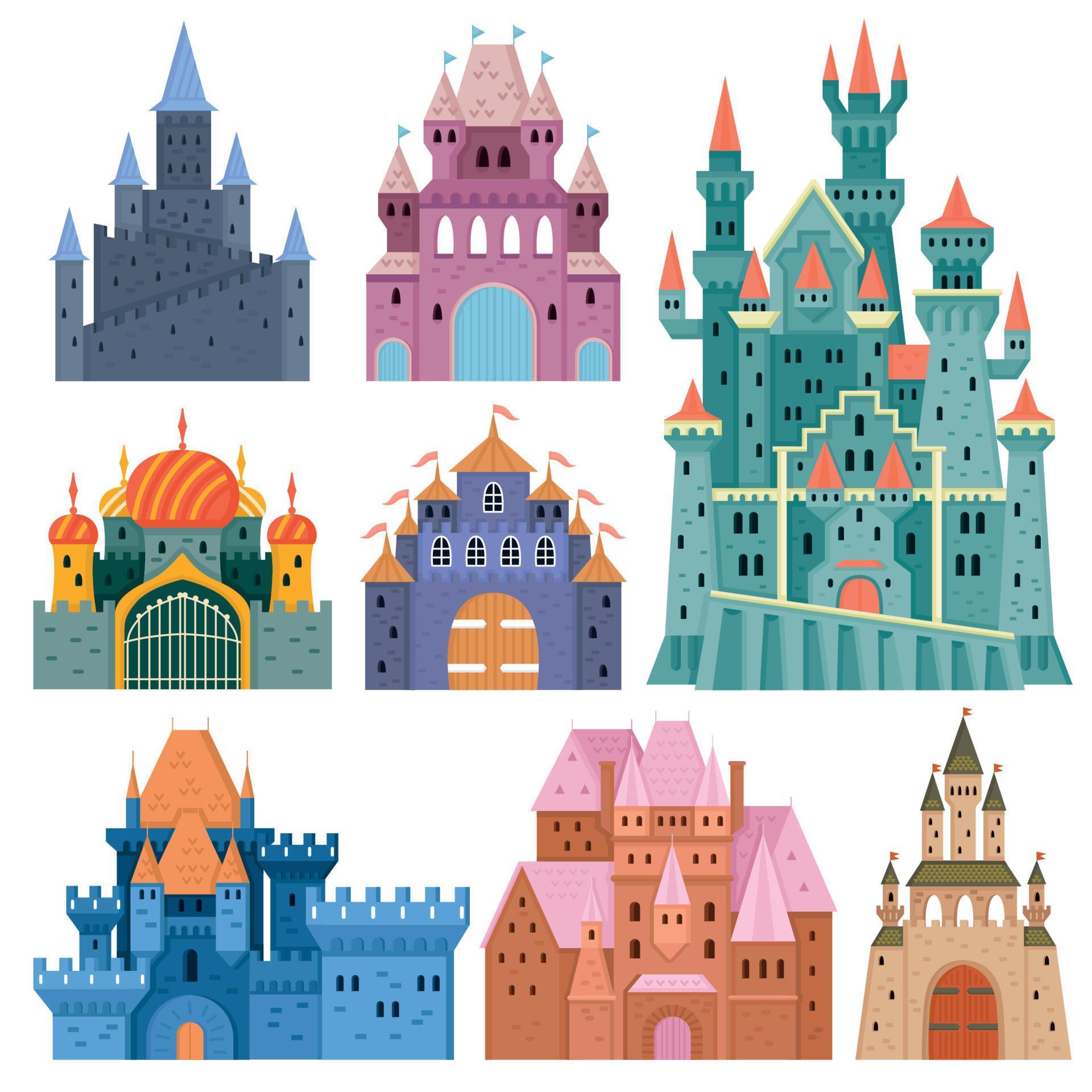 Kingdom Castle Icon Set 7681750 Vector Art at Vecteezy