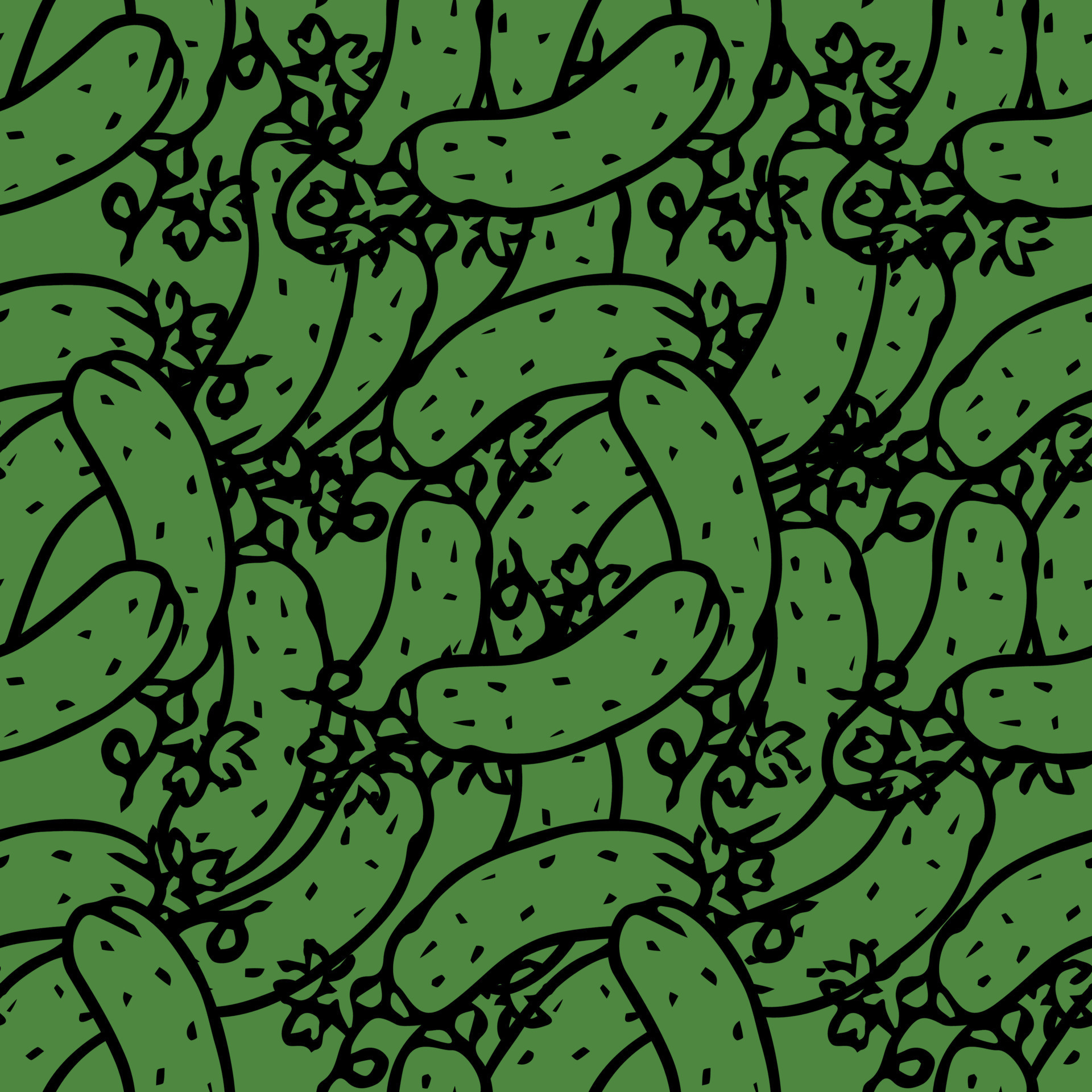 Seamless cucumber pattern. Colored cucumber background. Doodle vector ... Seamless cucumber pattern. Colored cucumber background. Doodle vector ...