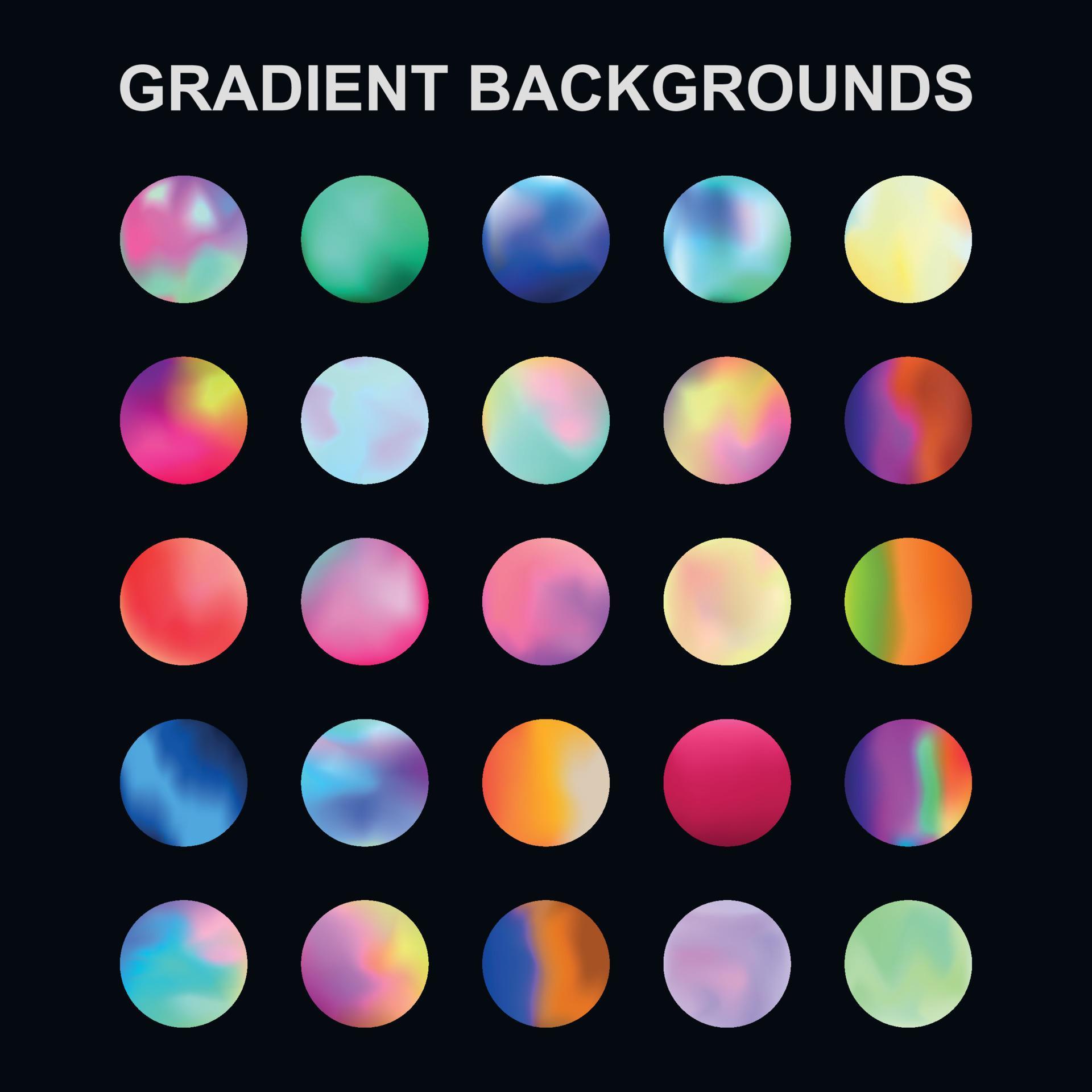 Set of 25 different gradient texture backgrounds - Vector 7686525 ...