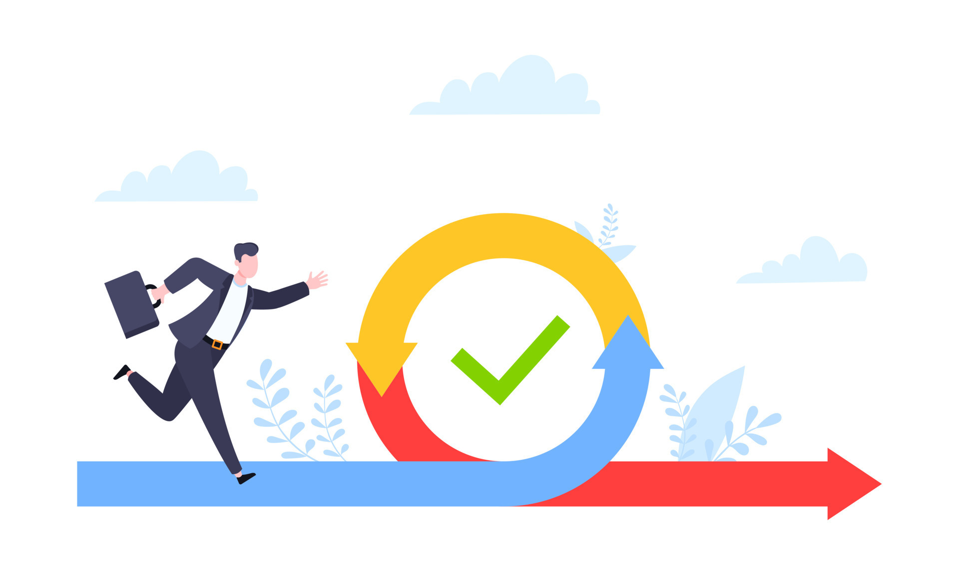 Agile development methodology business concept flat style design vector ...