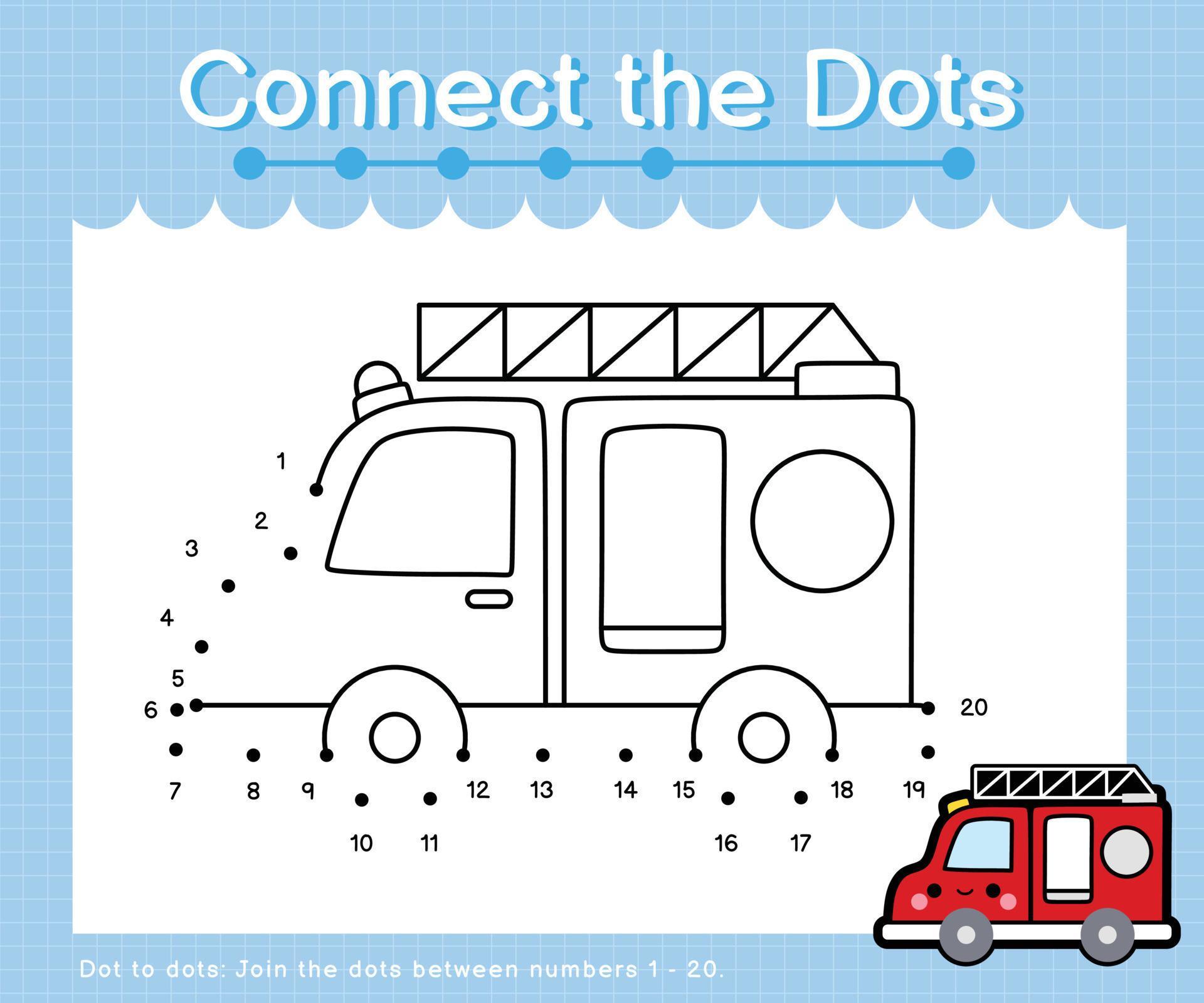 Connect the dots counting numbers 1 to 20 puzzle worksheet with ...