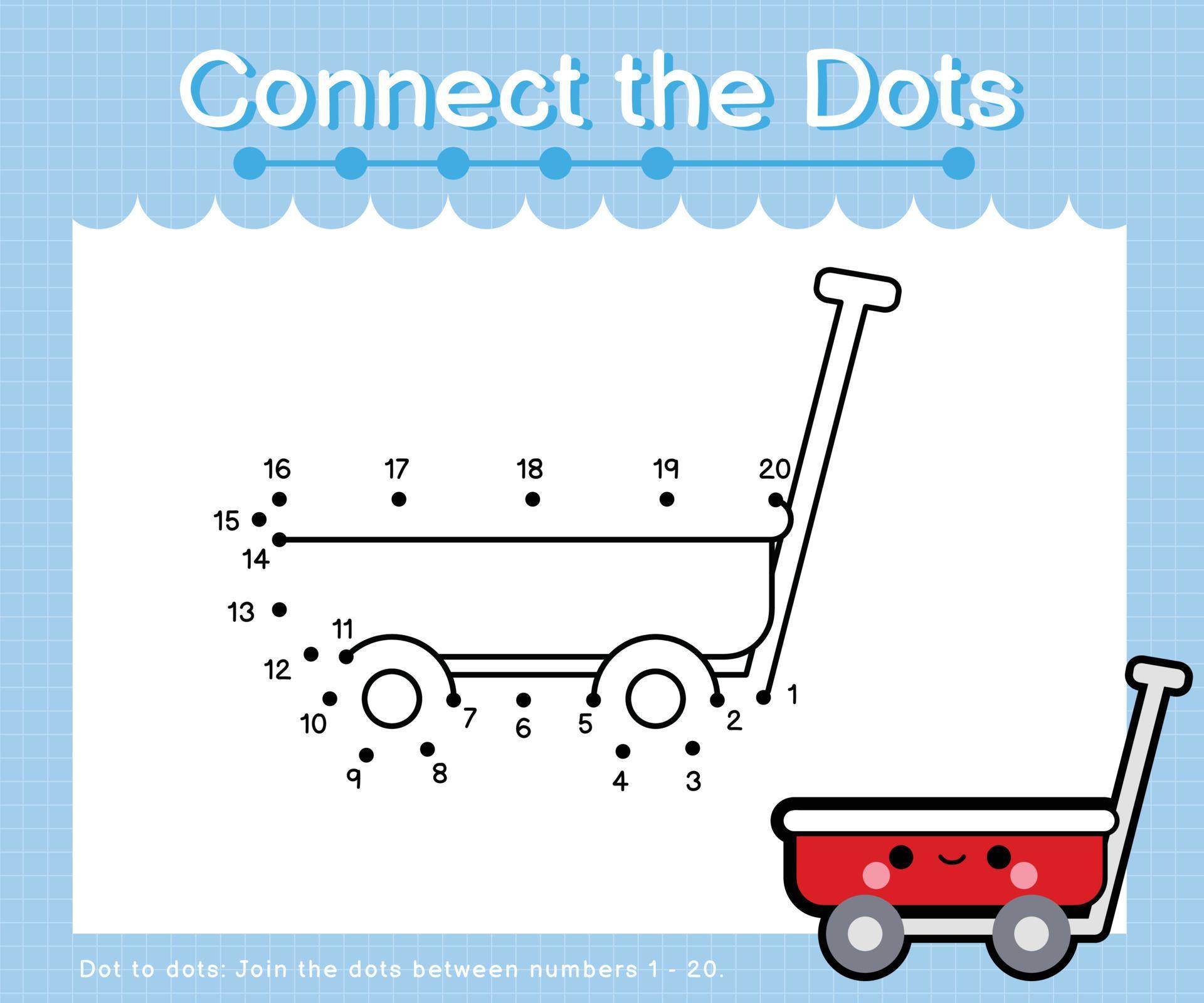 Connect the dots counting numbers 1 to 20 puzzle worksheet with ...