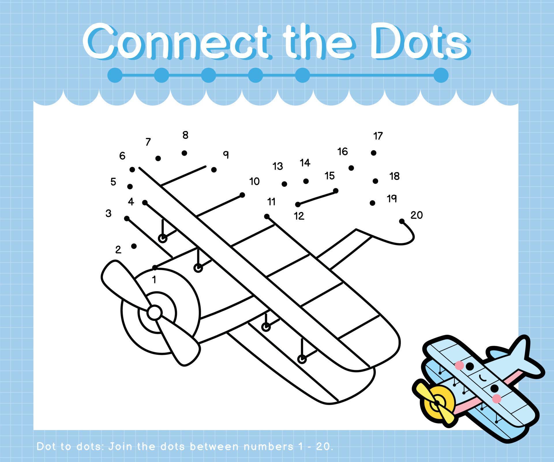 Connect the dots counting numbers 1 to 20 puzzle worksheet with ...