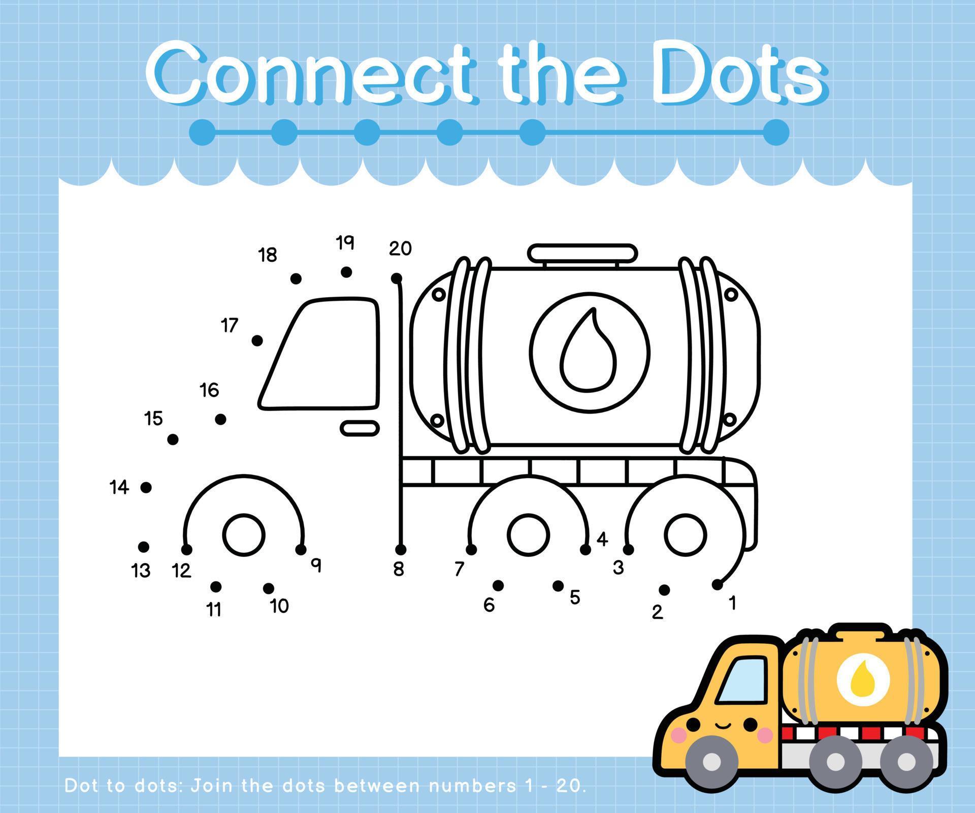 Connect the dots counting numbers 1 to 20 puzzle worksheet with ...