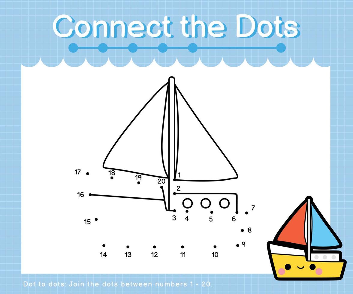 Connect the dots counting numbers 1 to 20 puzzle worksheet with ...