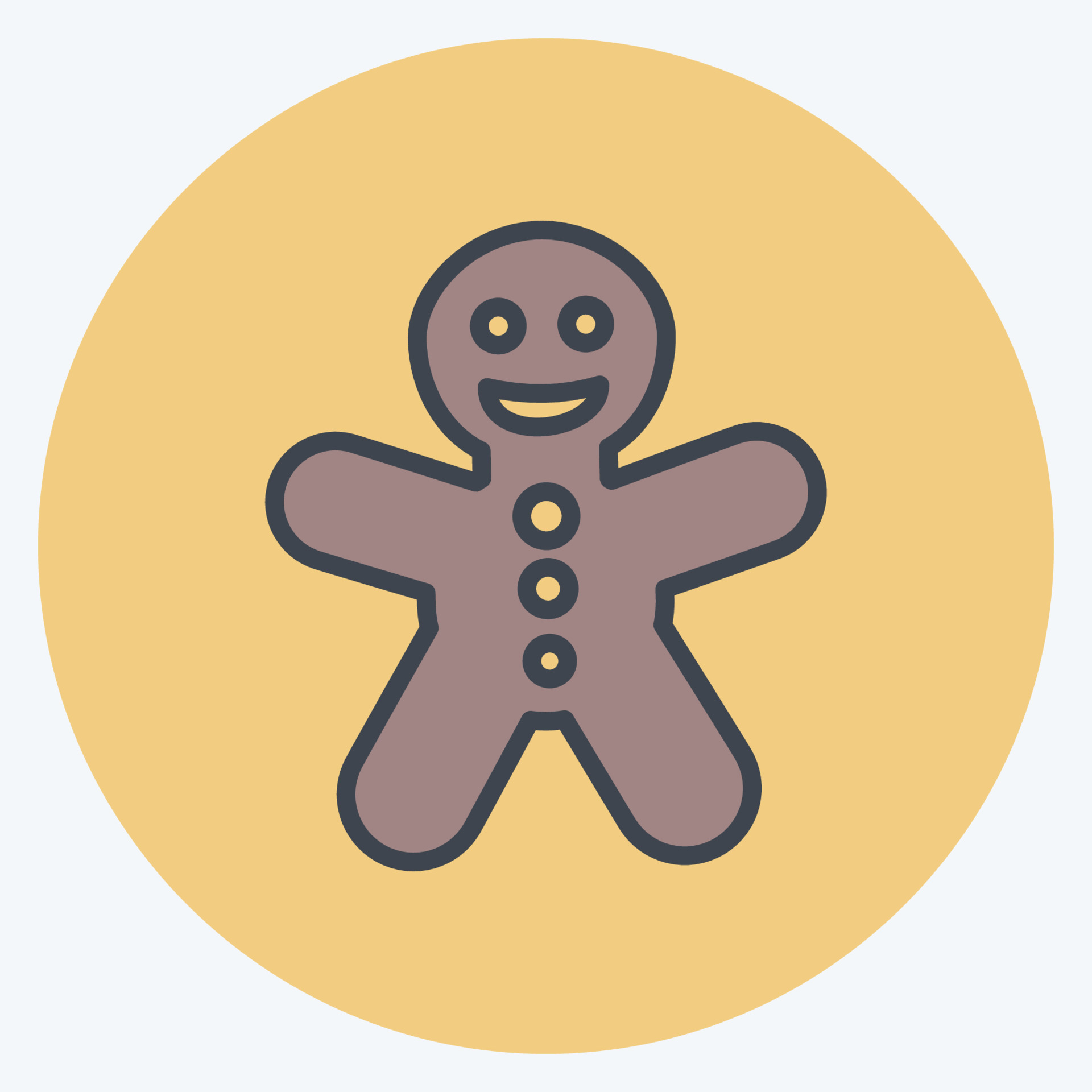 Icon Gingerbread Man Suitable For Bee Farm Color Mate Style Simple