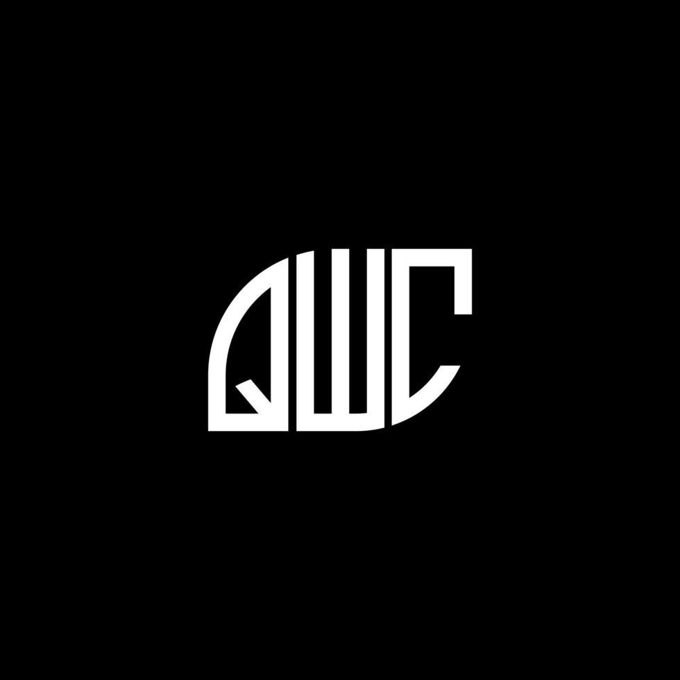 diseño de logotipo de letra qwc sobre fondo negro.concepto de logotipo de letra inicial creativa ...