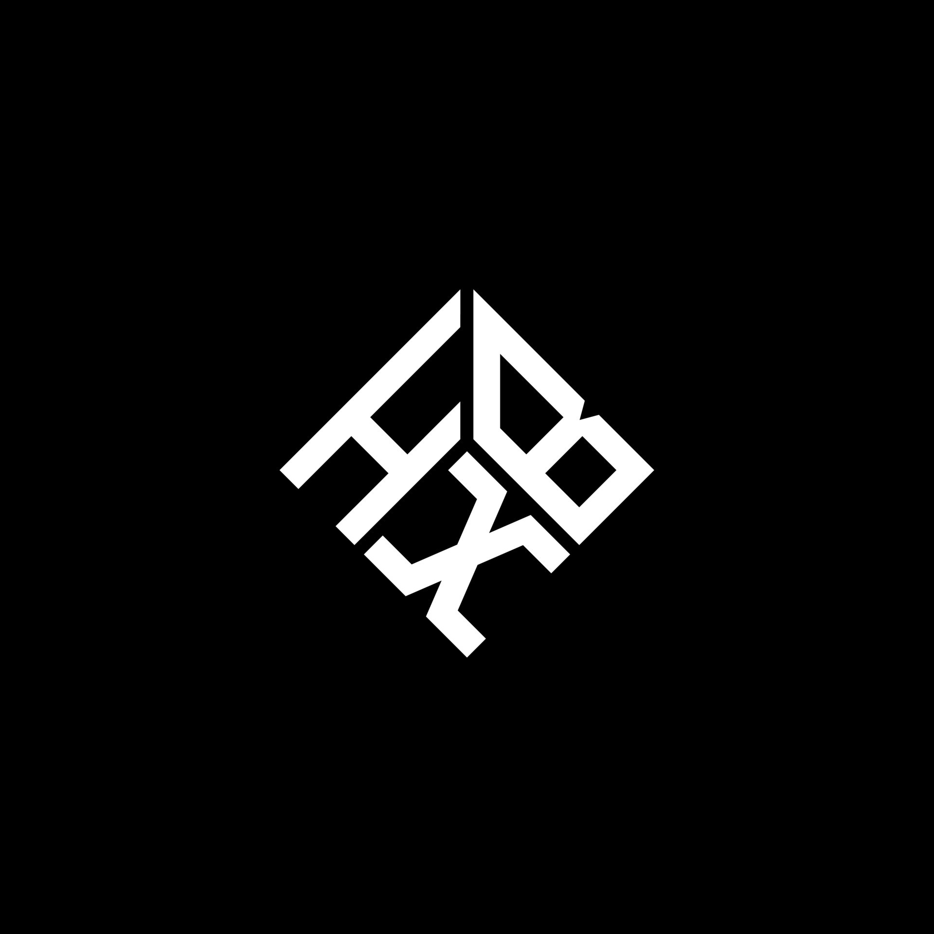 HXB letter logo design on black background. HXB creative initials ...
