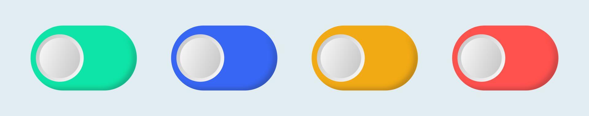 Realistic toggle switch icon. On and off toggles switch button modern ...