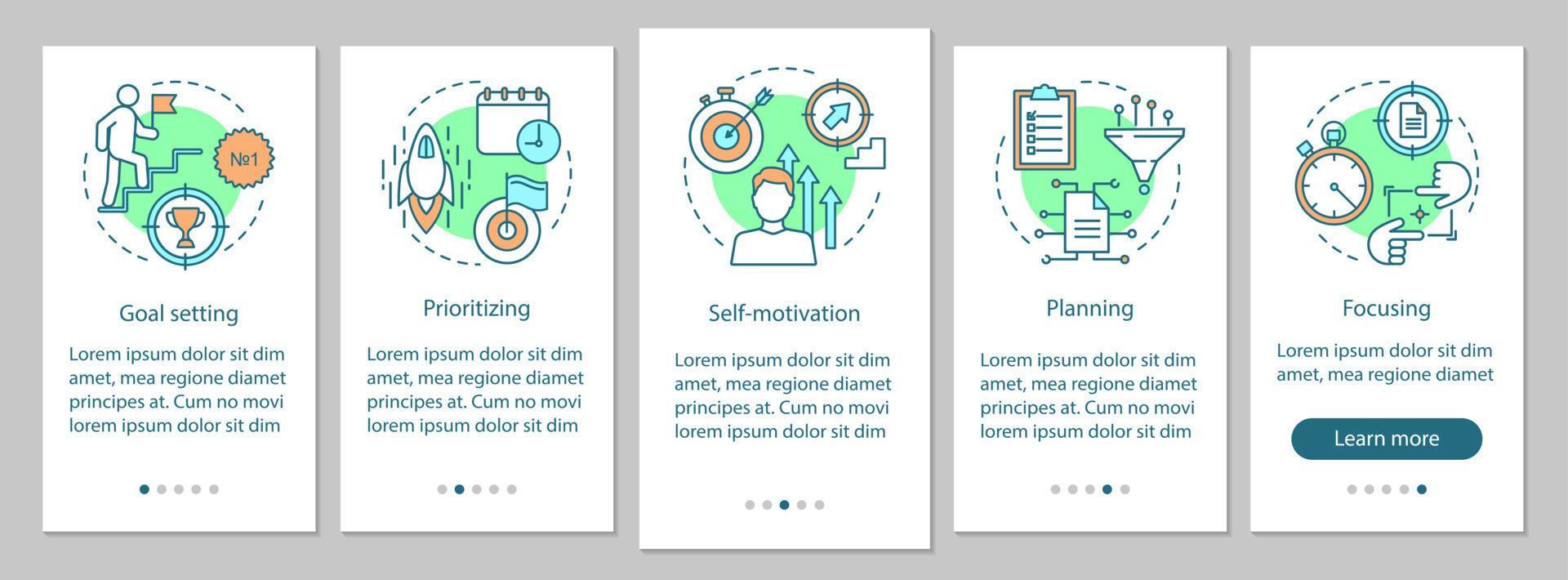 Hr Skills Onboarding Mobile App Page Screen Vector Template
