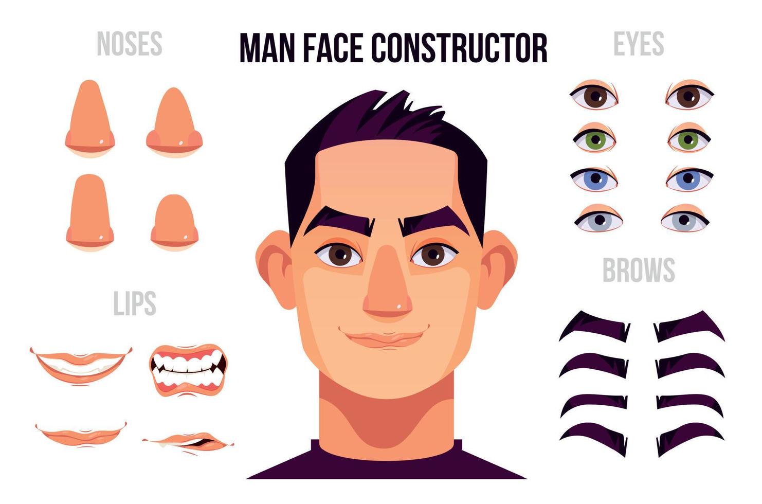 Man Face Constructor Elements 7694378 Vector Art at Vecteezy