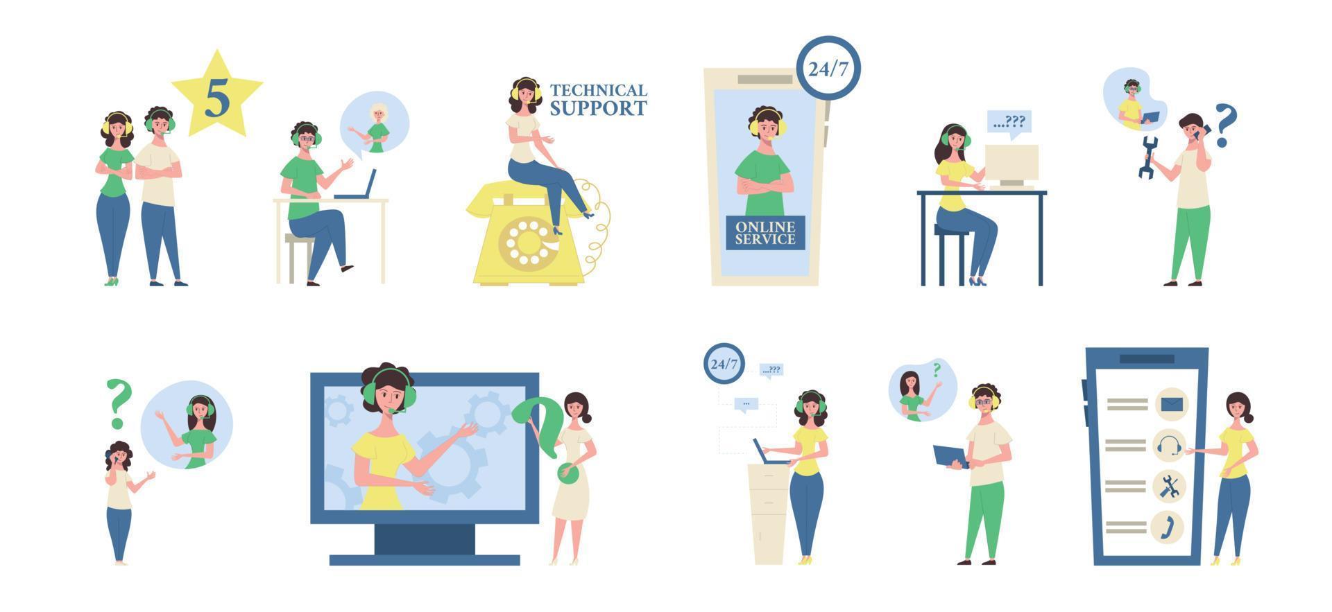 Technical Support Set 7694421 Vector Art at Vecteezy Technical Support Set 7694421 Vector Art at Vecteezy