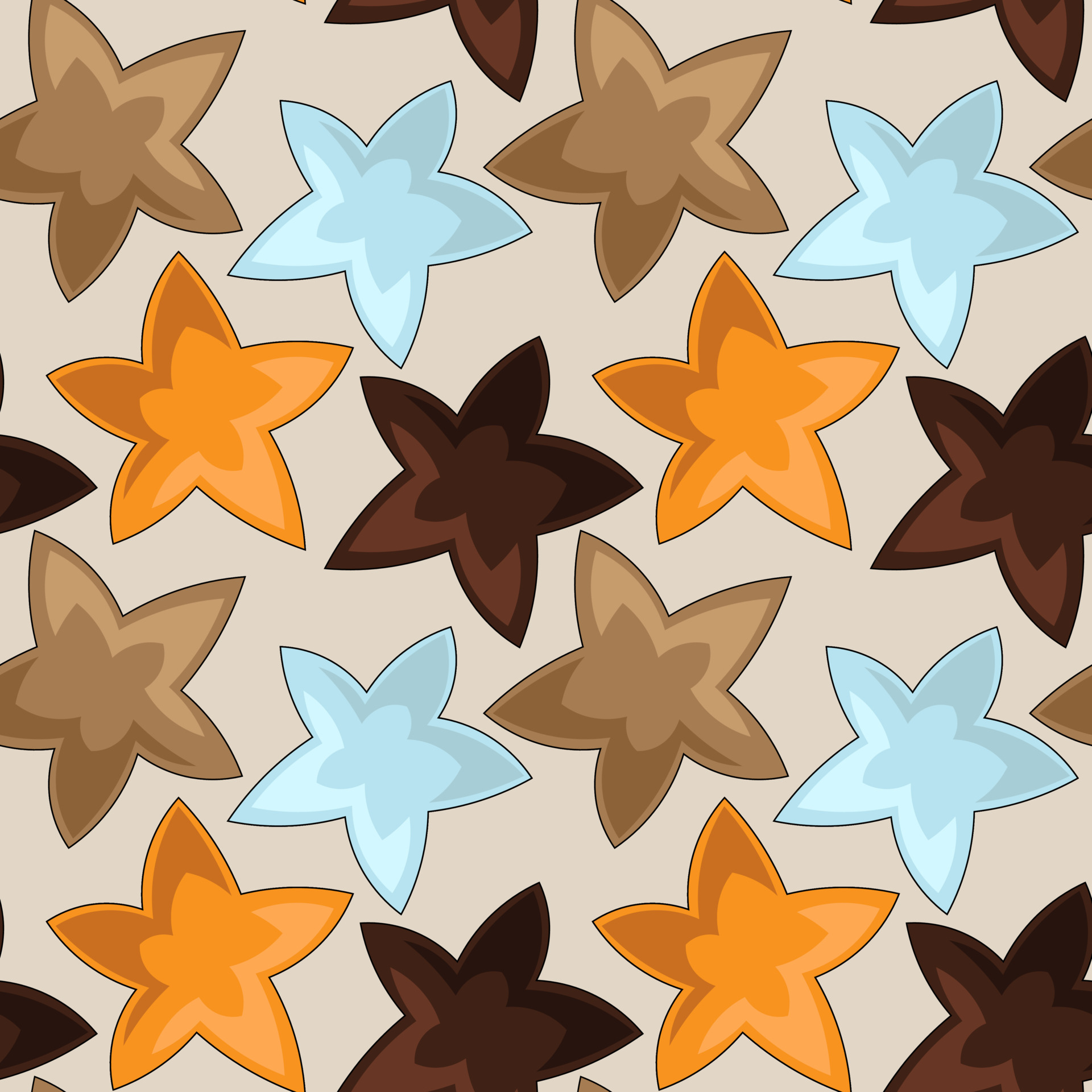 Seamless vector pattern with cozy colored stars 7695191 Vector Art at ...