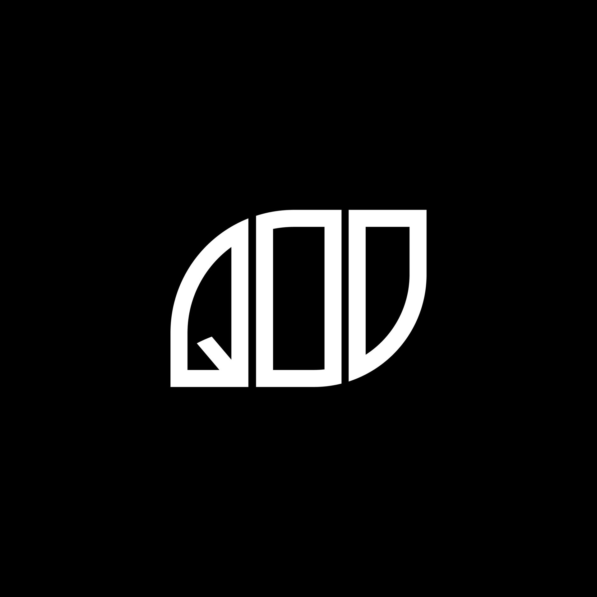 Qoo Letter Logo Design On Black Backgroundqoo Creative Initials Letter Logo Conceptqoo Vector