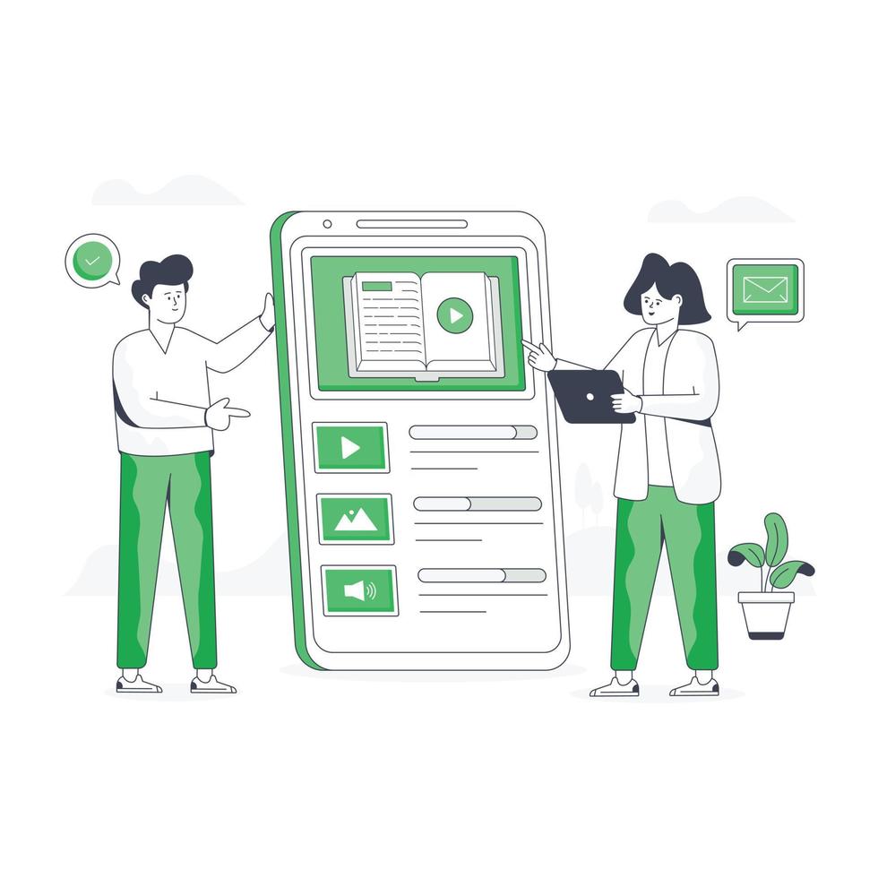 An education app, flat modern illustration 7697377 Vector Art at Vecteezy