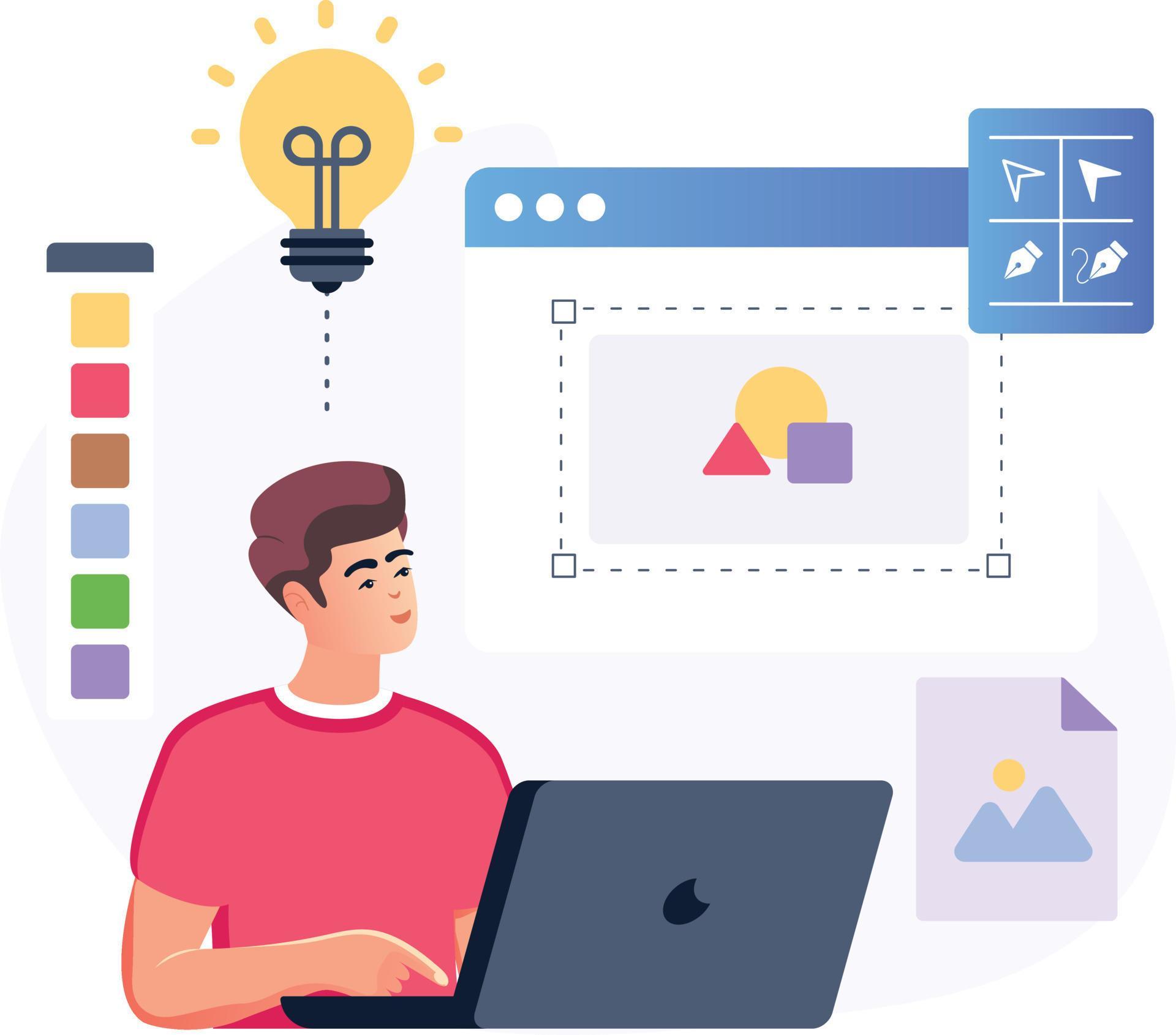 Get this amazing flat illustration of web developer 7698260 Vector Art ...