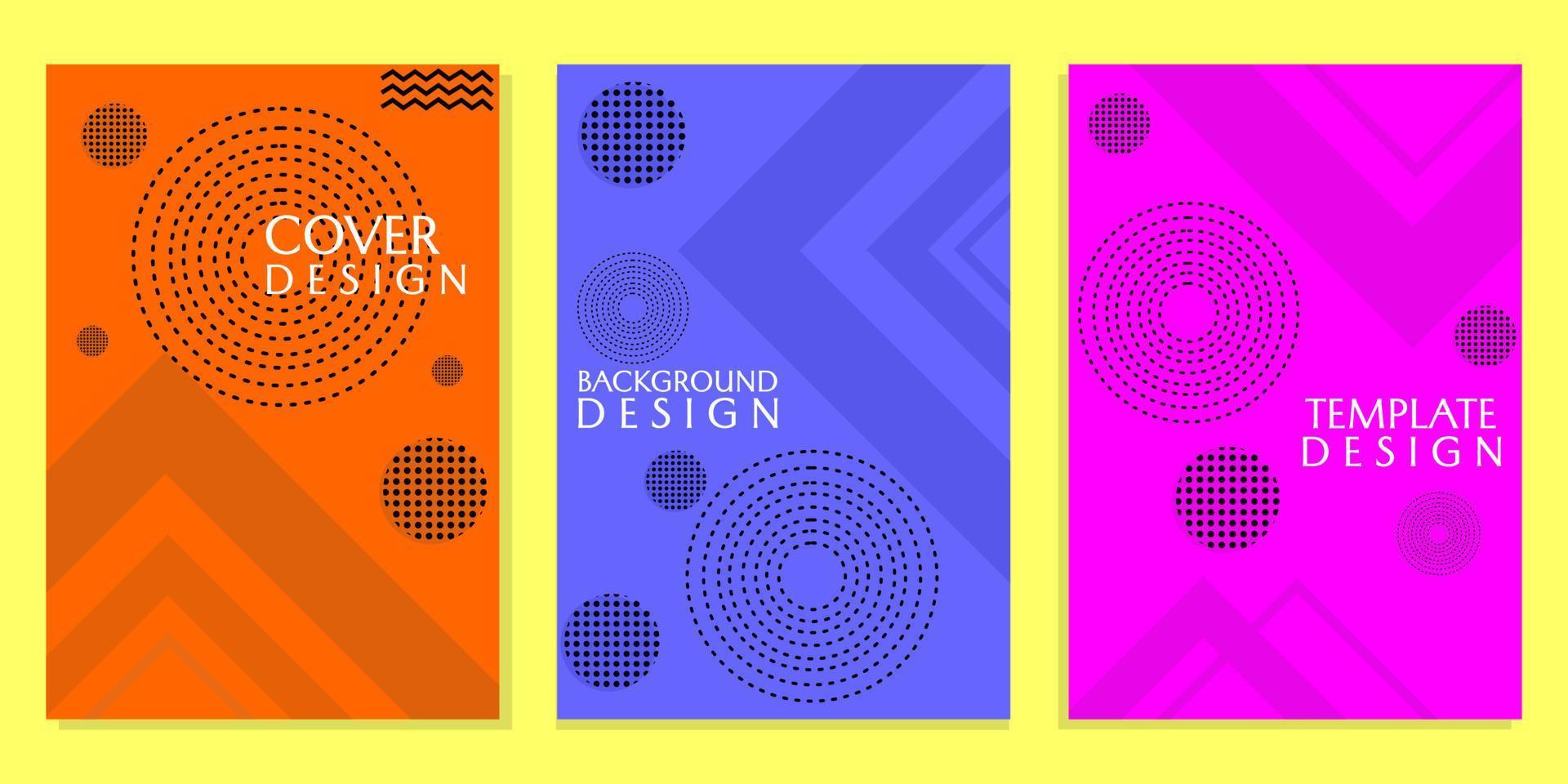 set of orange, blue and purple color cover designs with abstract ...