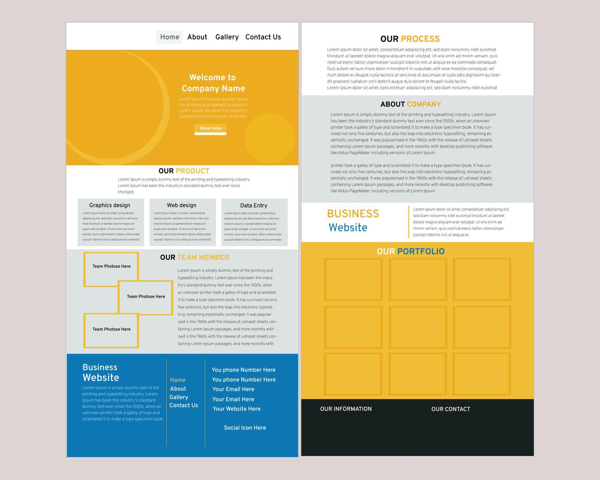 website template design 7704225 Vector Art at Vecteezy