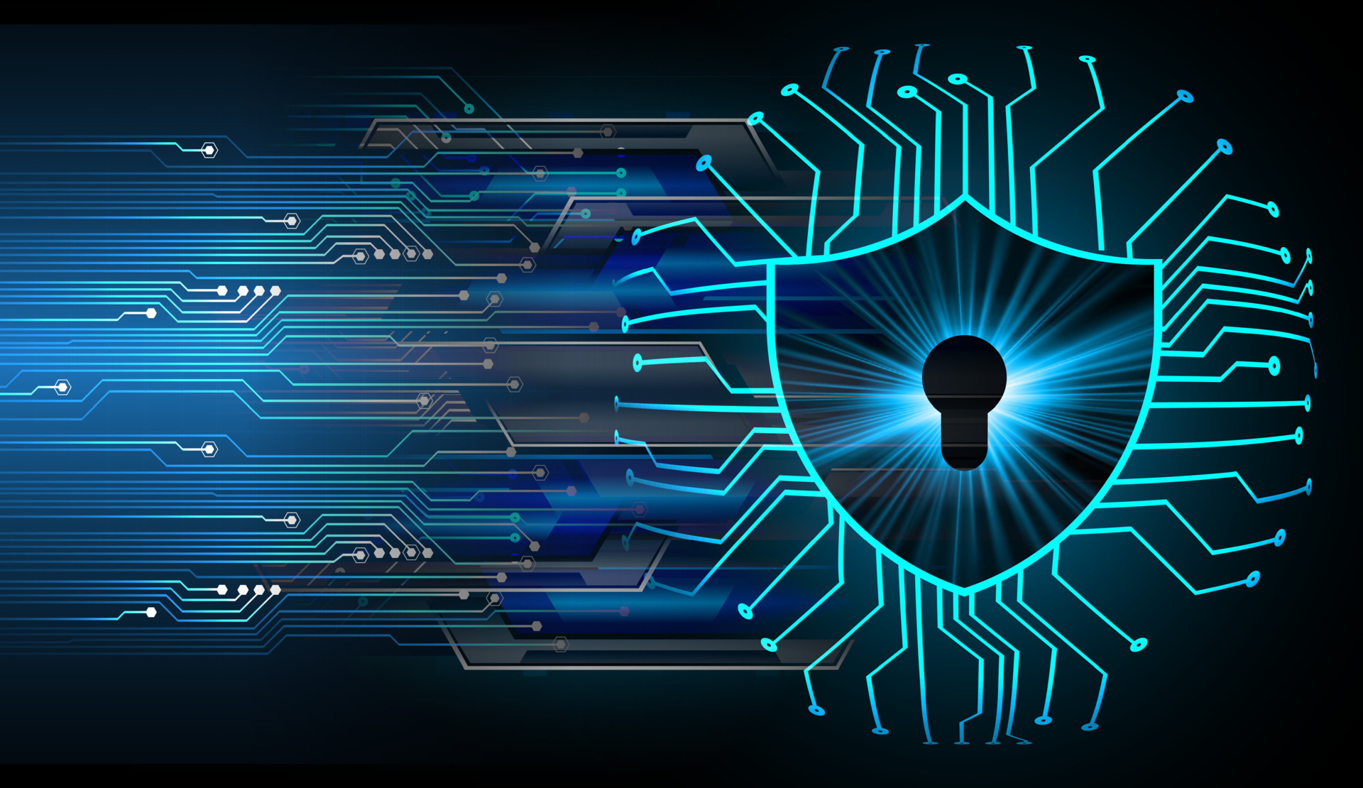 Closed Padlock on digital background, cyber security 7711041 Vector Art ...