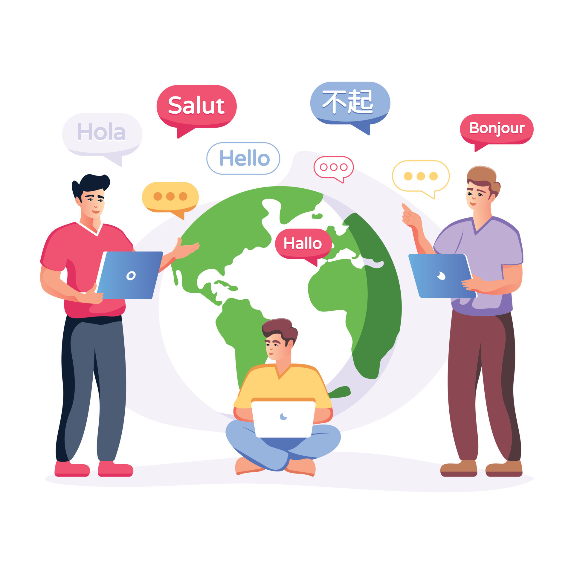 Easy to use flat illustration of language lecture 7711884 Vector Art at ...