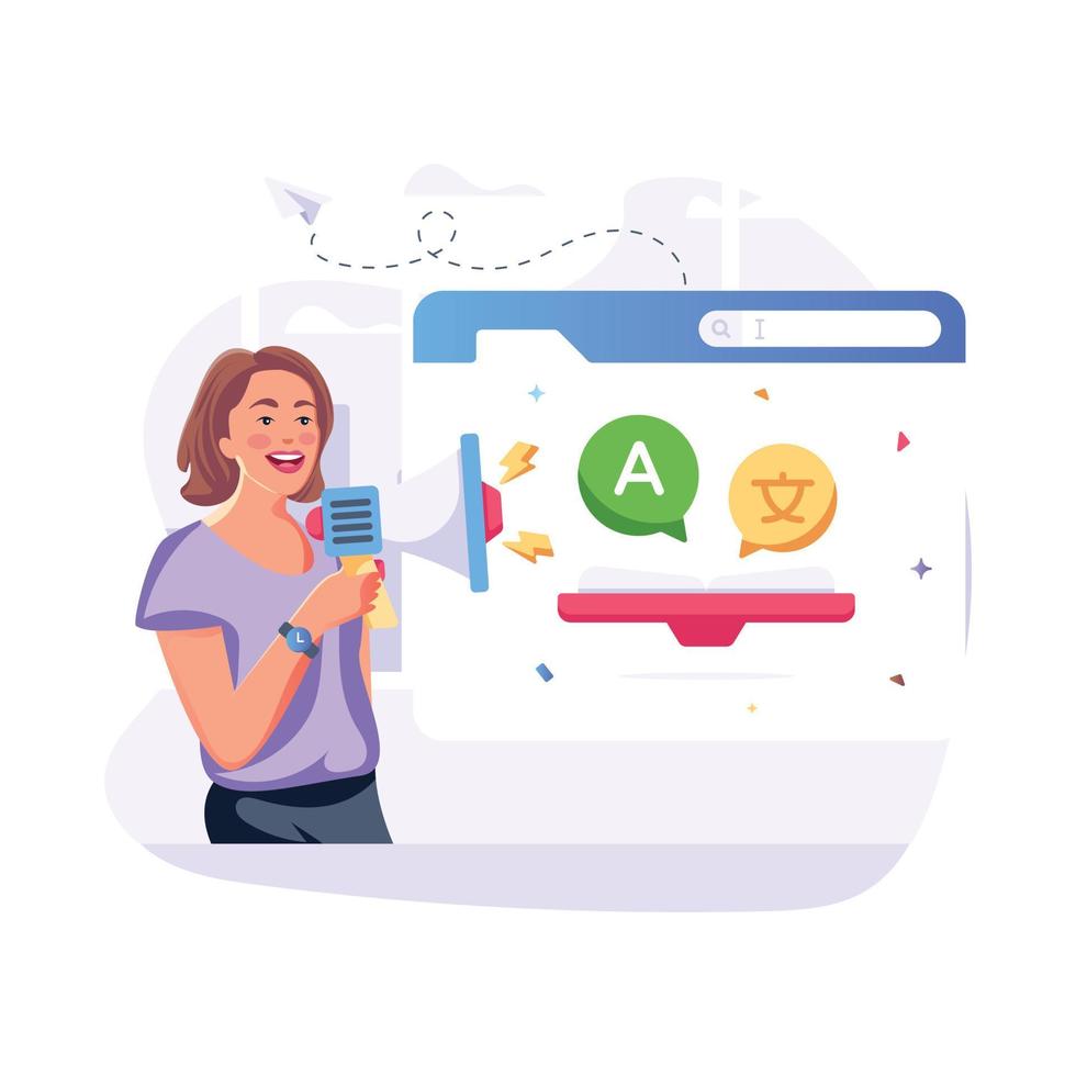 Easy to use flat illustration of language lecture 7712022 Vector Art at ...