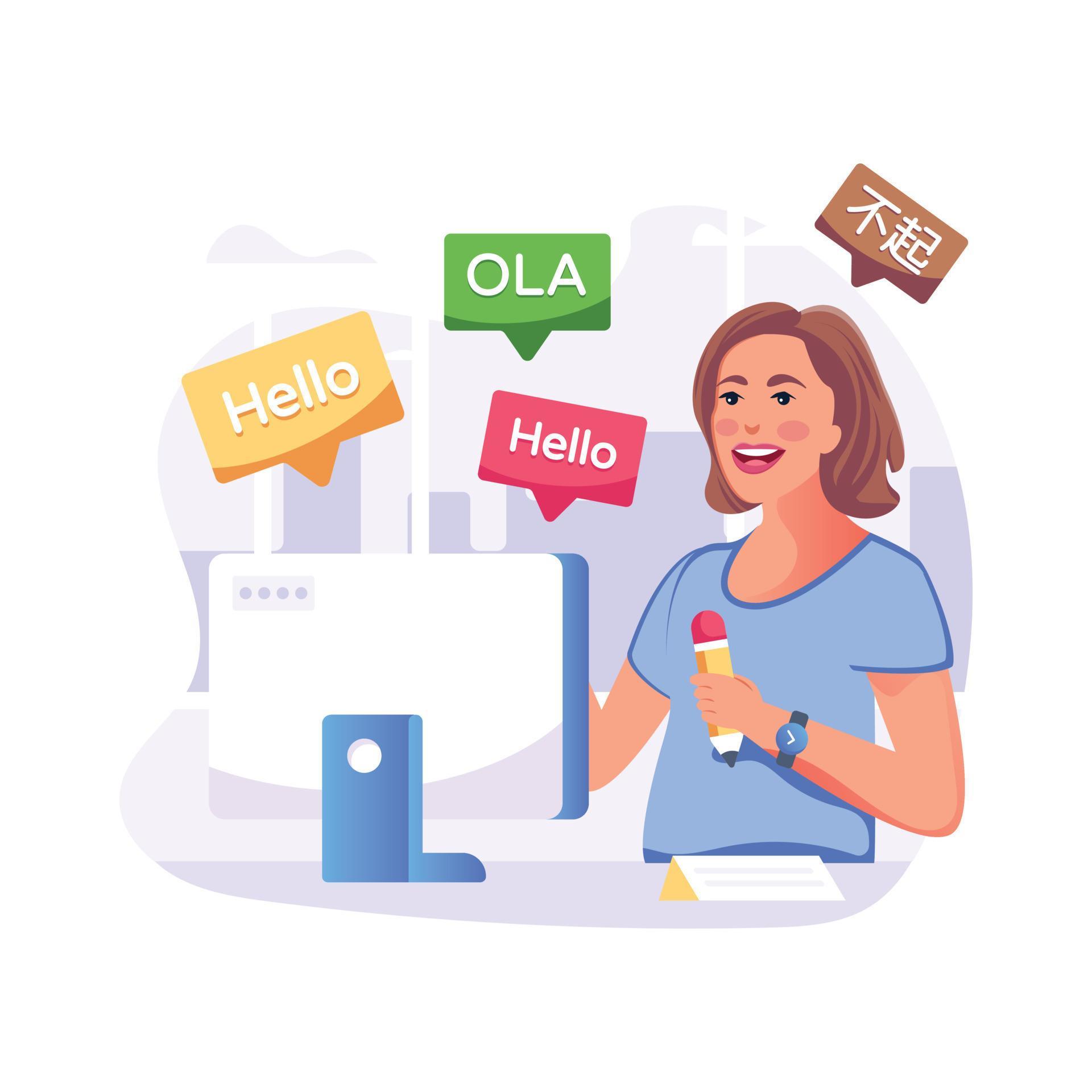 Easy to use flat illustration of language lecture 7712125 Vector Art at ...