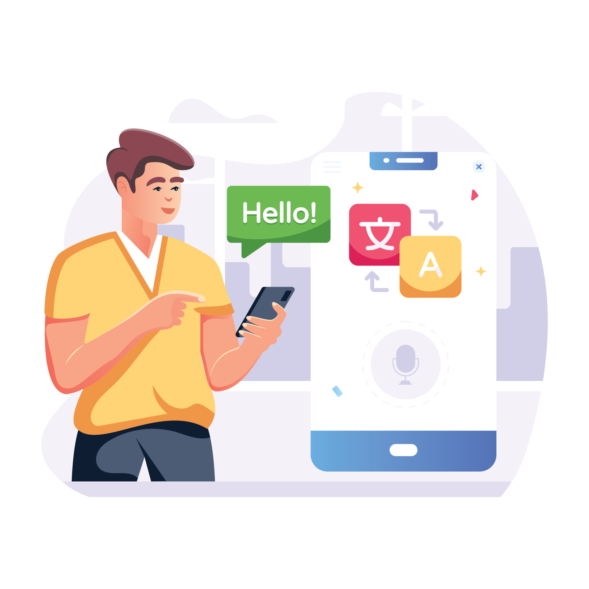 Easy to use flat illustration of language lecture 7712128 Vector Art at ...