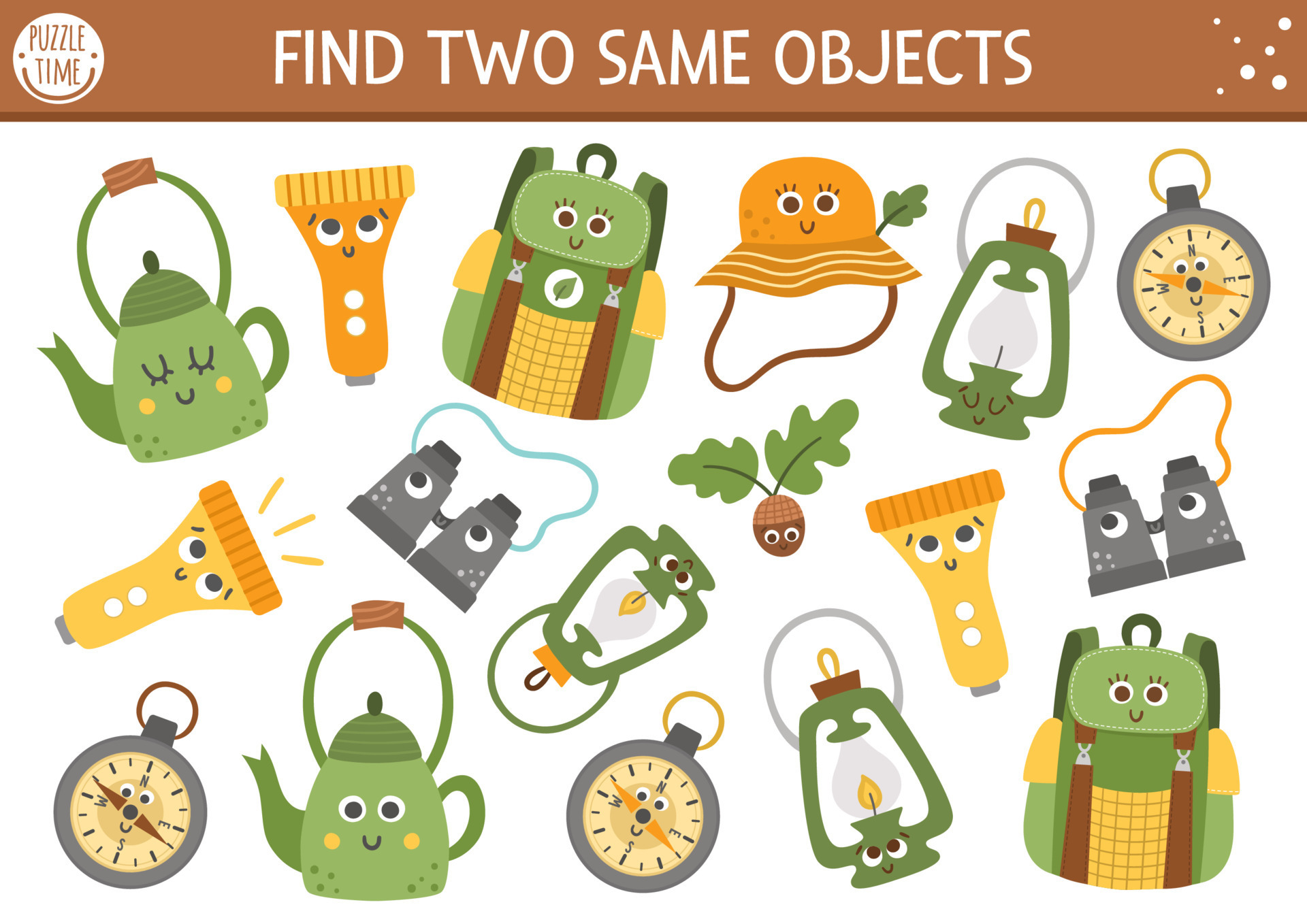 Find two same objects. Camping matching activity for children. Funny ... Find two same objects. Camping matching activity for children. Funny ...
