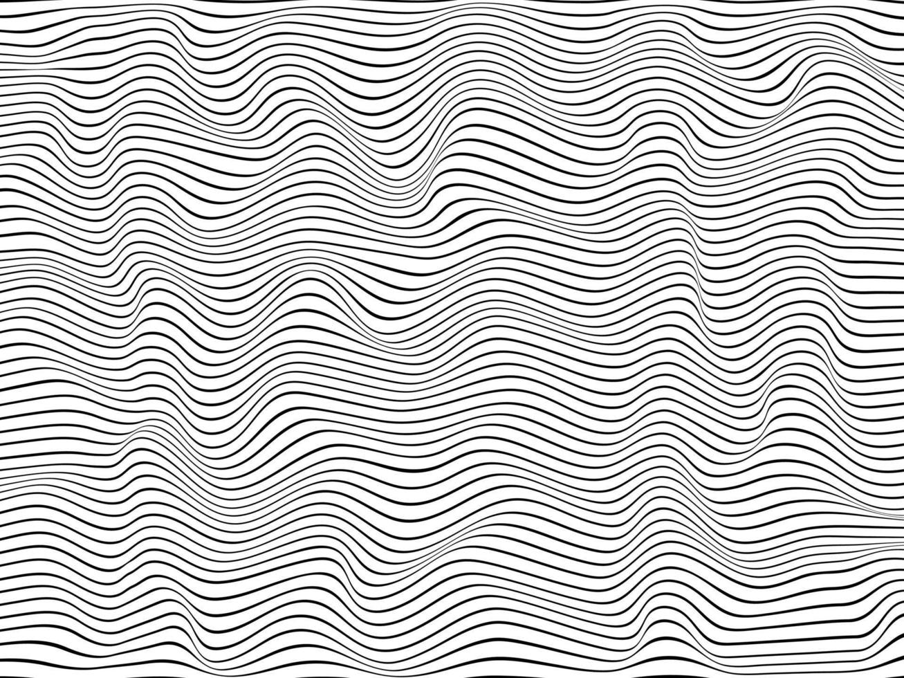 Abstraction. Black waved lines on a white background. Vector ...